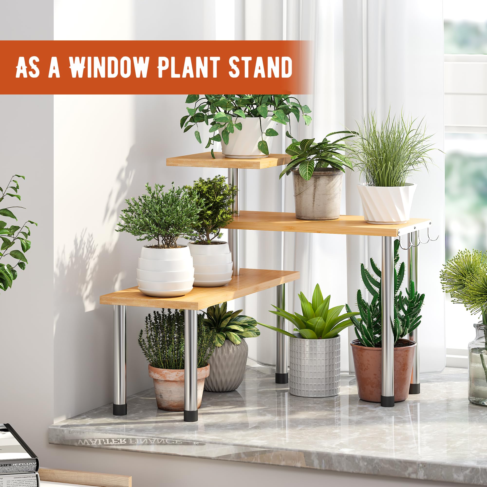 Snapklik.com : GHWIE Countertop Organizer Corner Shelf - Bamboo Corner ...