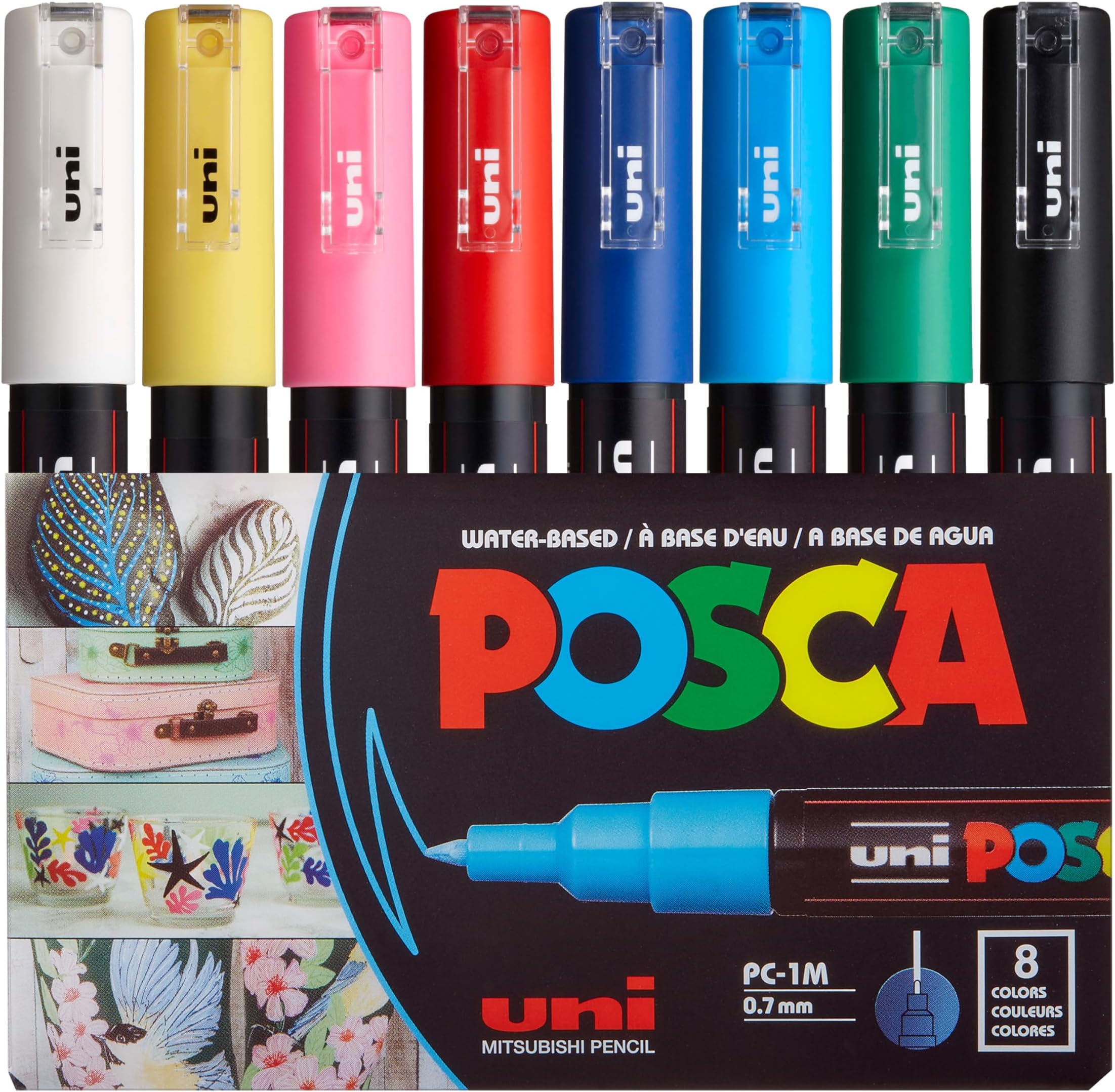 Amazon.com: Posca Markers Set, 8 Extra Fine Paint Markers 1M ...