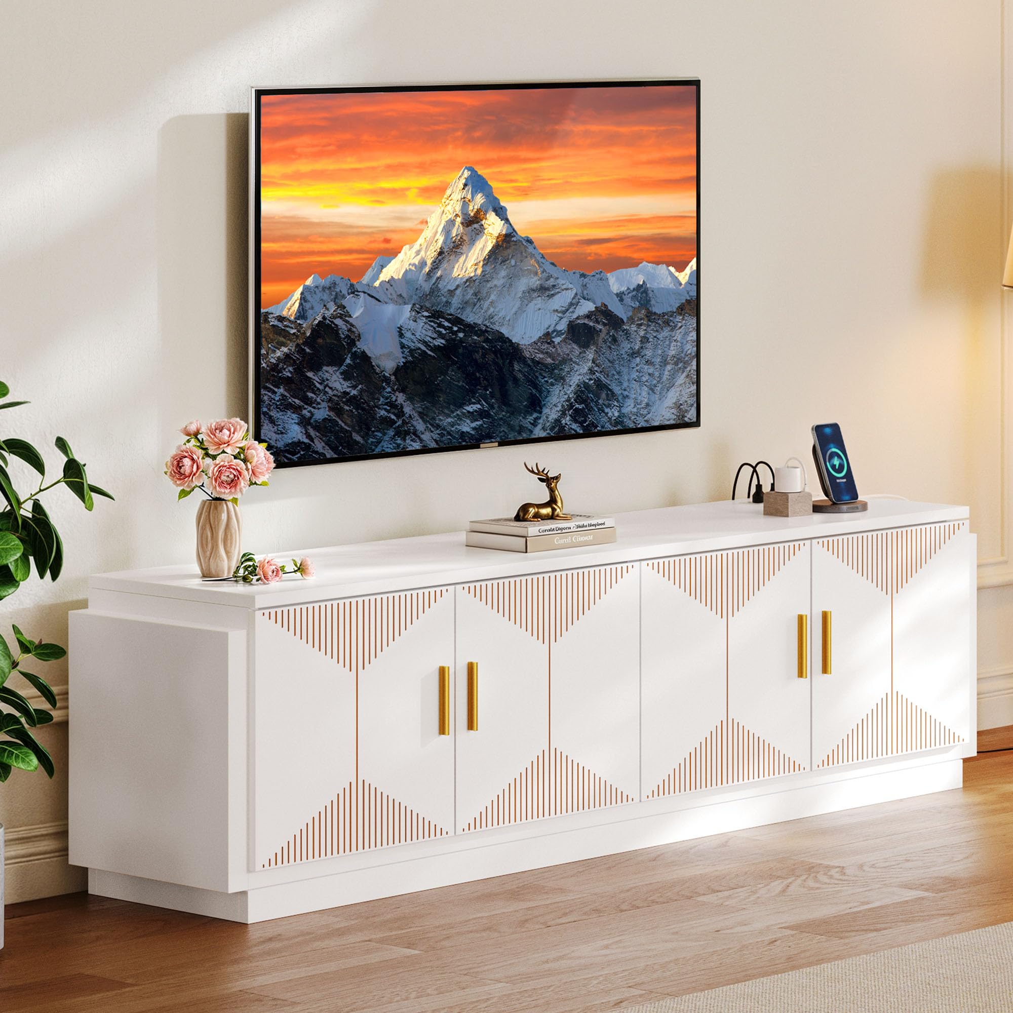 Amazon.com: YITAHOME TV Stand for 75 inch TV w/Power Outlet, TV Stands ...