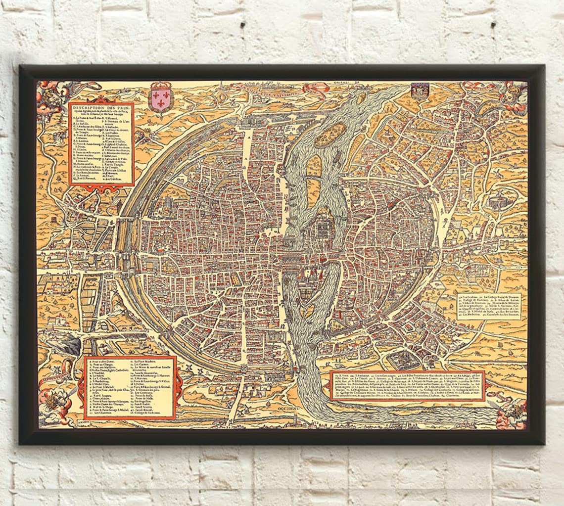Vintage Paris Map Reproductions