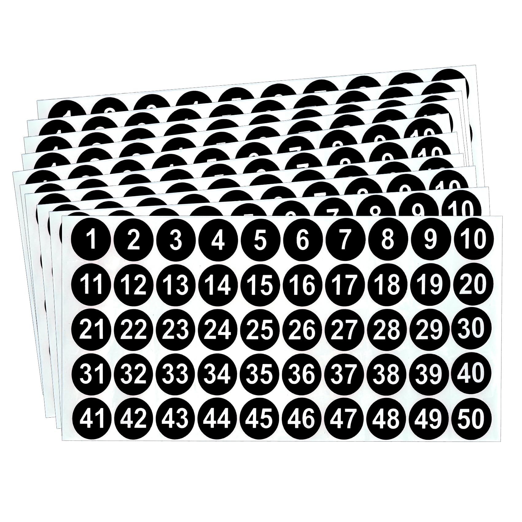 Amazon.com : Number Stickers, Consecutive Number Stickers 1-50, 10 ...