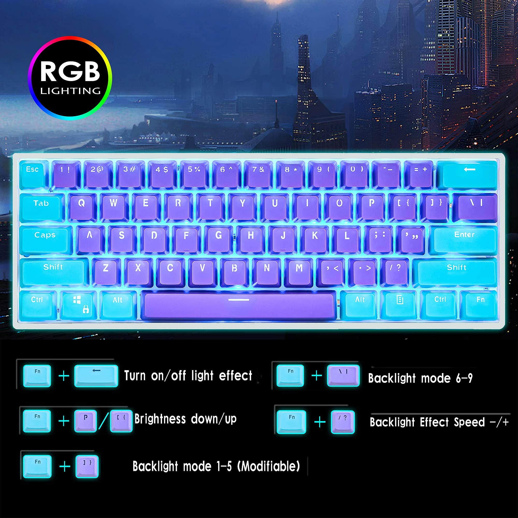 Buy Guffercty kred Gk61 60 Percent Gaming Keyboard Mechanical Hot ...