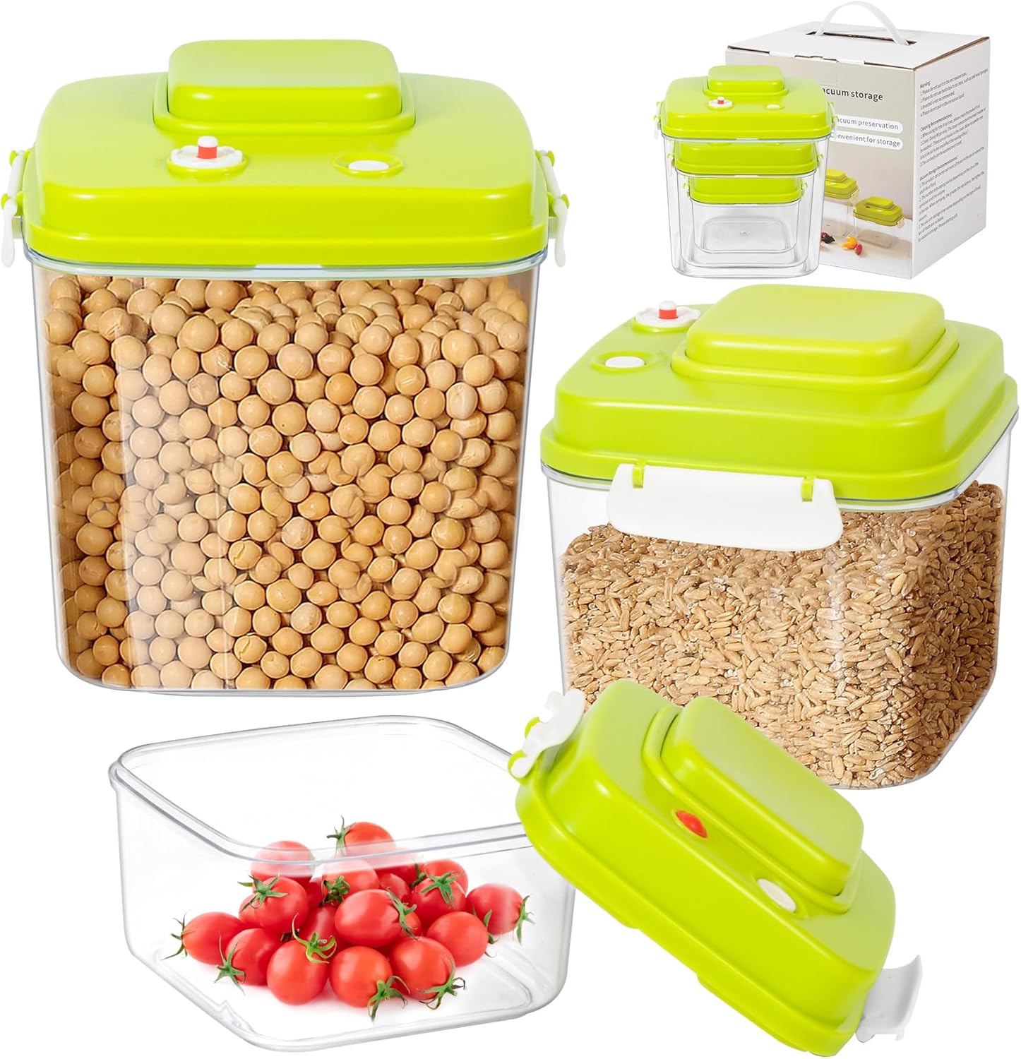 Amazon.com: 3-Pack Vacuum Seal Containers for Food Storage，Storage ...