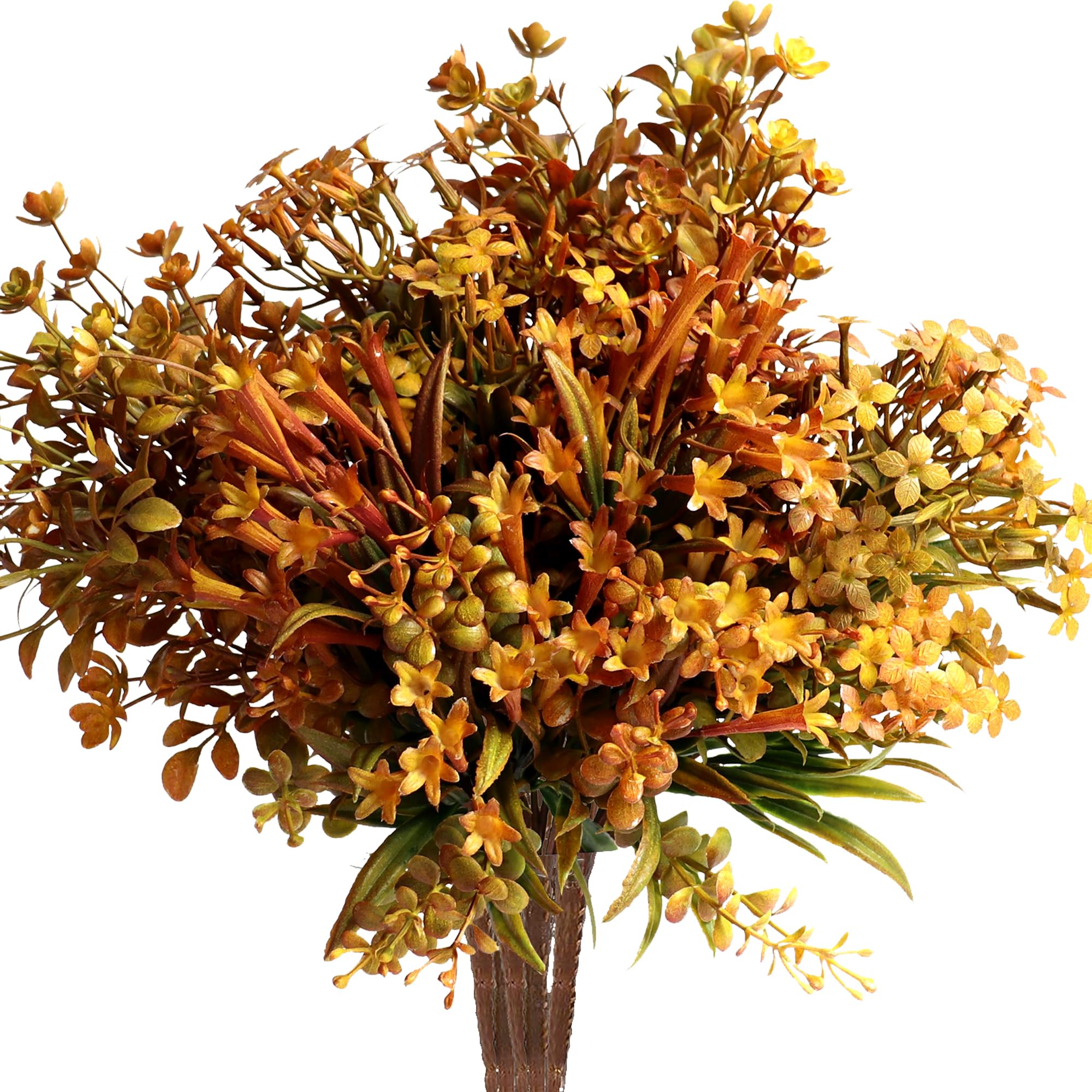 YIBUKIY 6 Bundles Artificial Fall Flowers Fall Mums, No Fade Faux ...