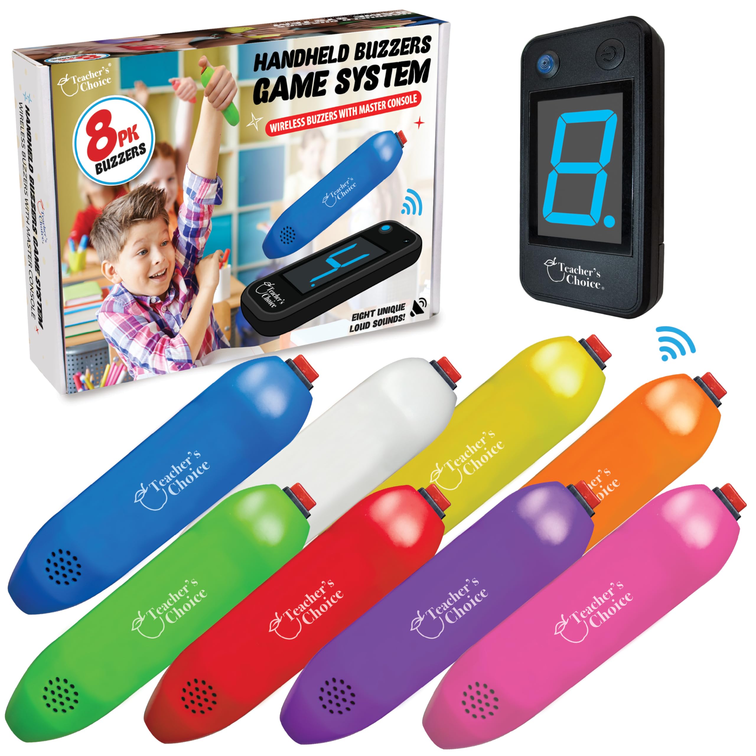 Snapklik.com : Teachers Choice 8 Player Wireless Handheld Game Buzzer ...