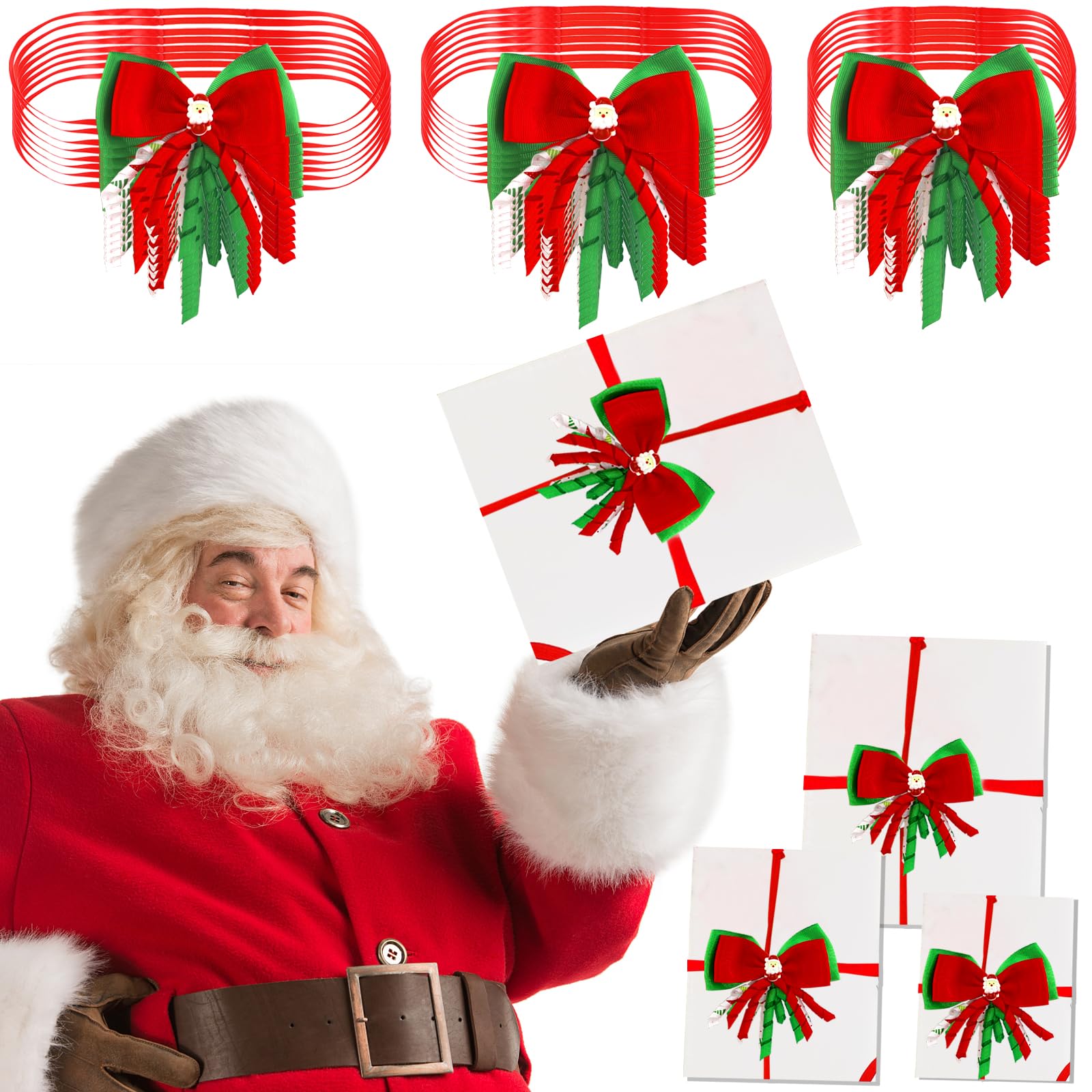 Amazon.com: 24 Pack Christmas Bows for Gift Wrapping. 3 Size Red ...