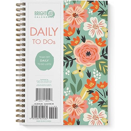 Rileys To Do List Spiral Notebook, Undated Daily Planner - 8 x 6 ...