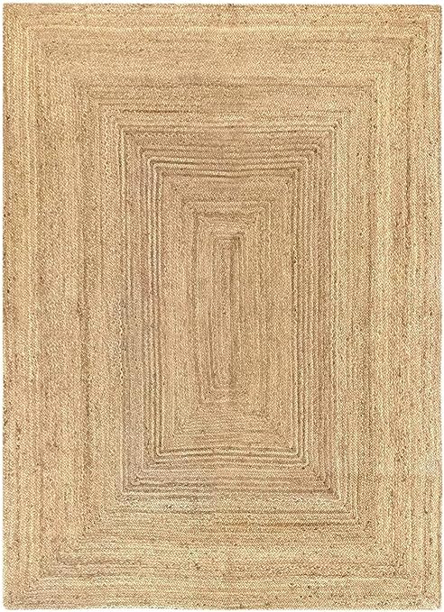 MDS Pack of 1 Handwoven Braided Jute Area Rug 2x4 Rectangular - 100% ...
