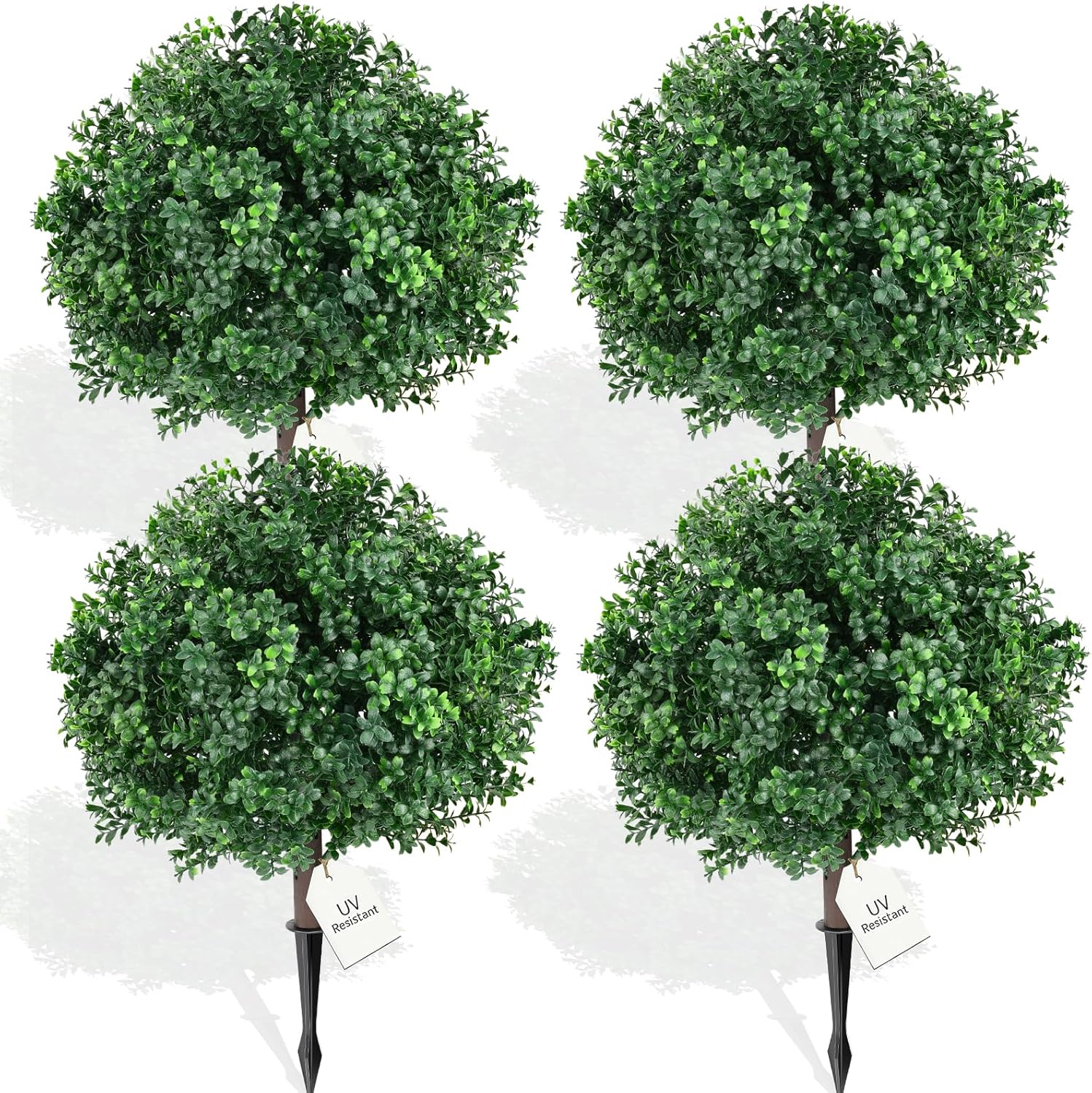 Amazon.com - sykart Artificial Boxwood Topiary Ball Trees, 4 Pack ...
