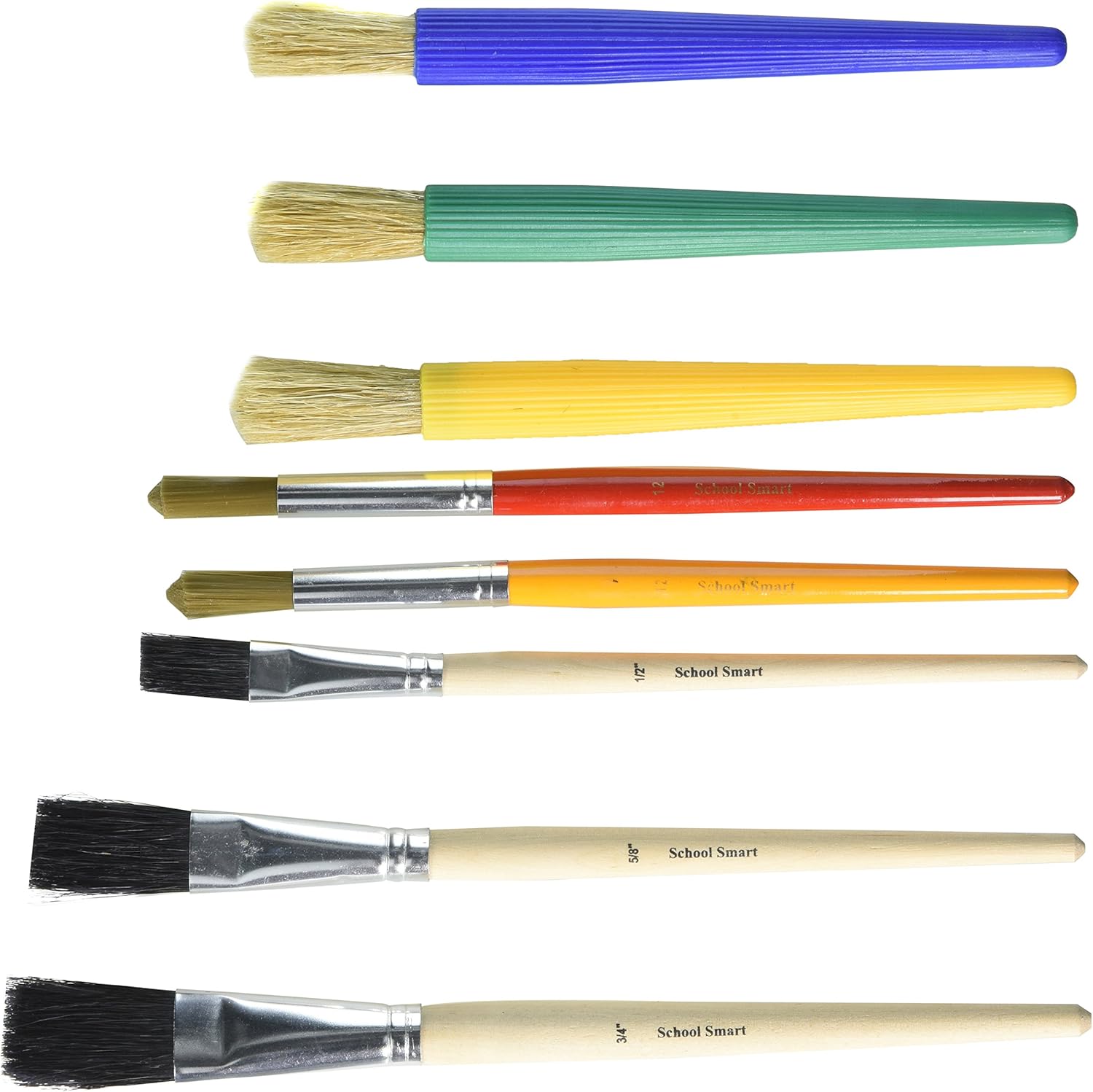 Amazon.com : School Smart Young Artist Paint Brushes, Assorted Sizes ...