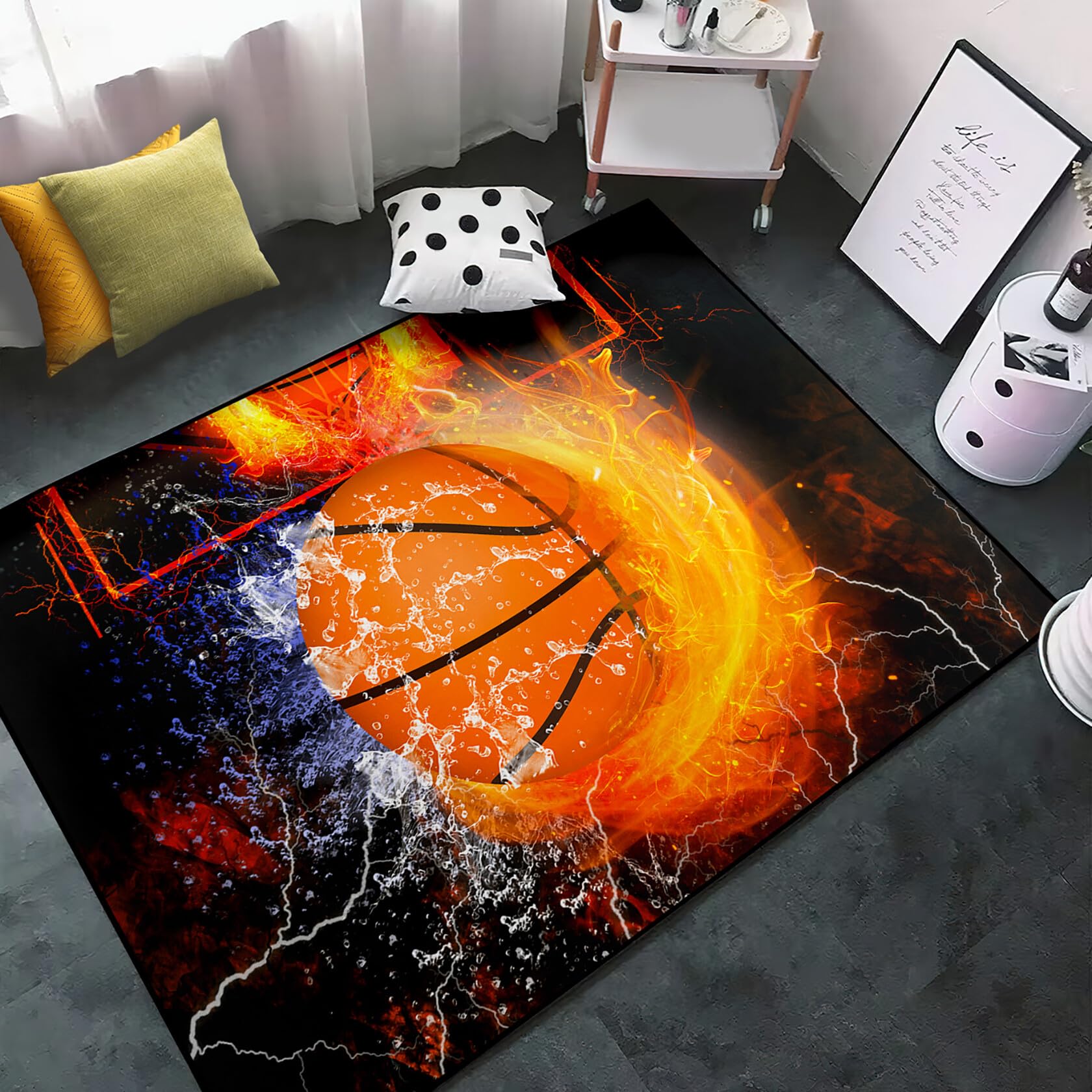 Amazon.com: Basketball Rug - Basketball Rug for Boys Bedroom - Sport ...