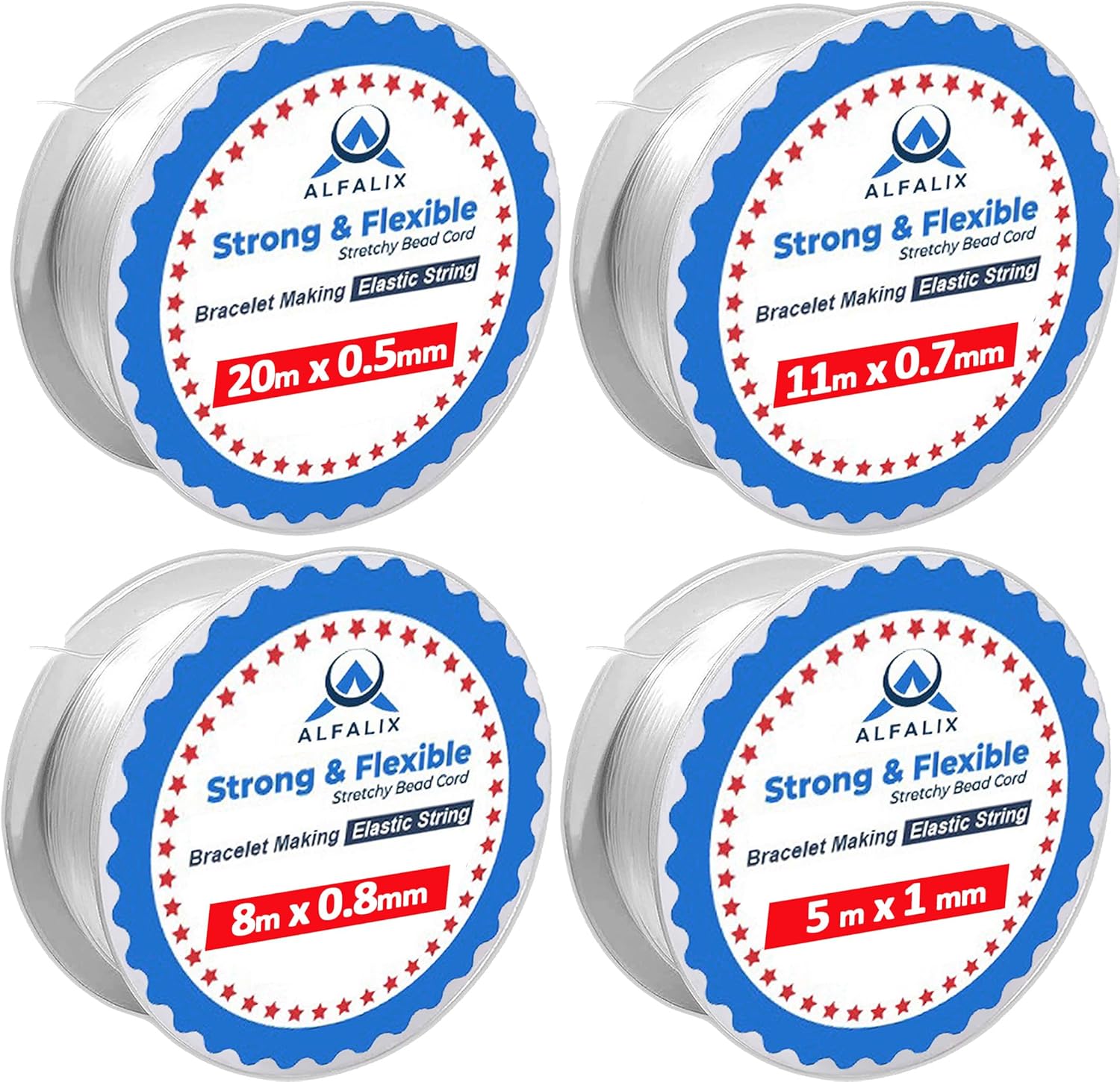 Amazon.com: Pack of 4 Bracelet String Clear Elastic for Bracelet Making ...