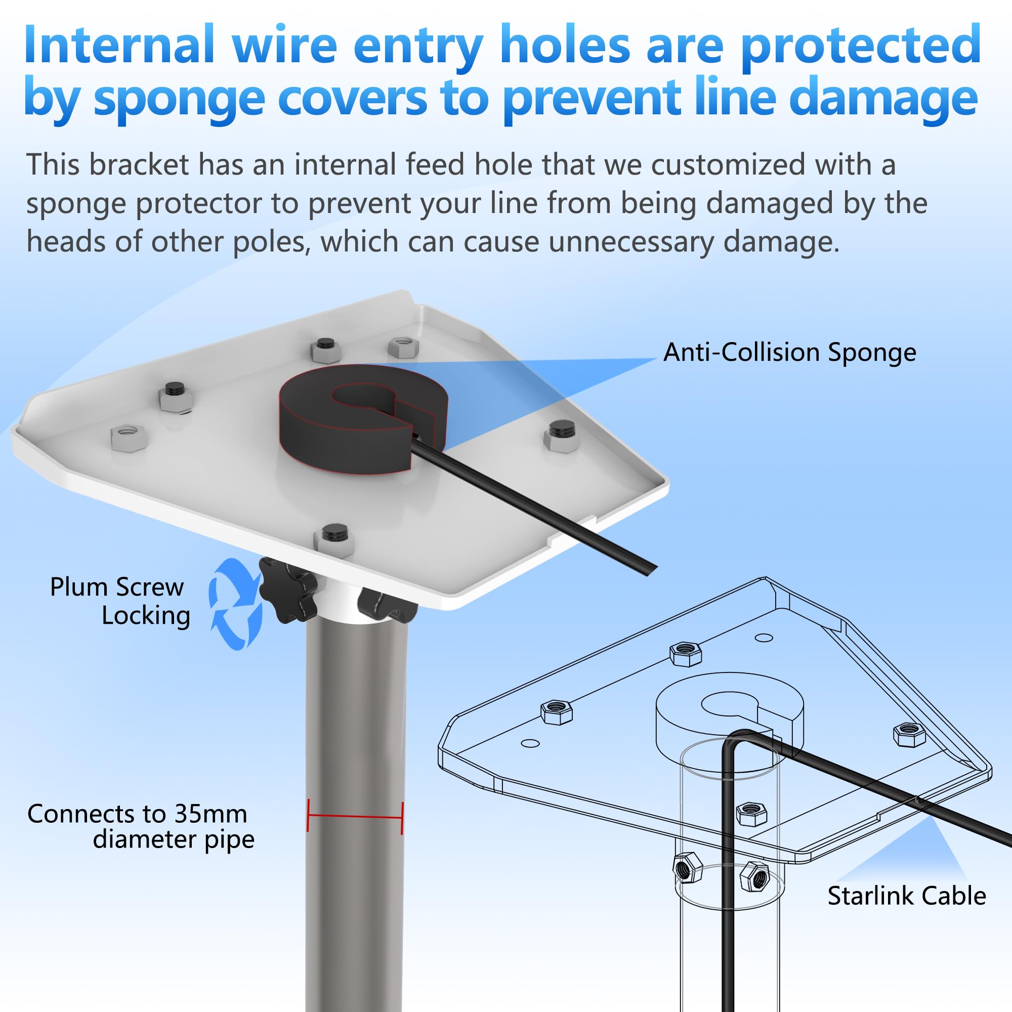 Snapklik.com : Starlink Gen 3 Mount, Starlink Short Wall Mounting Kit ...