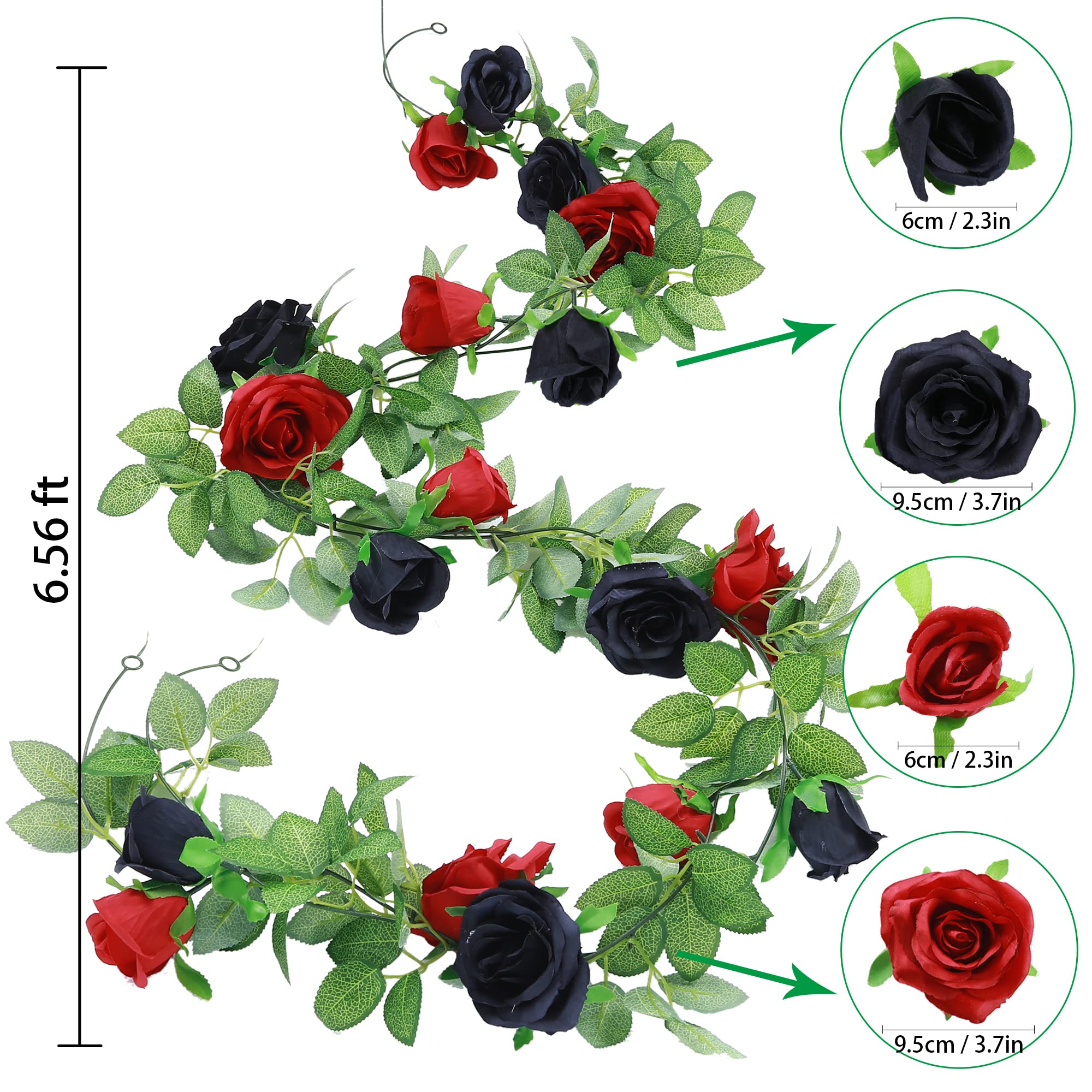 Snapklik.com : Greentime 2pcs Artificial Flower Garland 13 FT Fake Rose ...