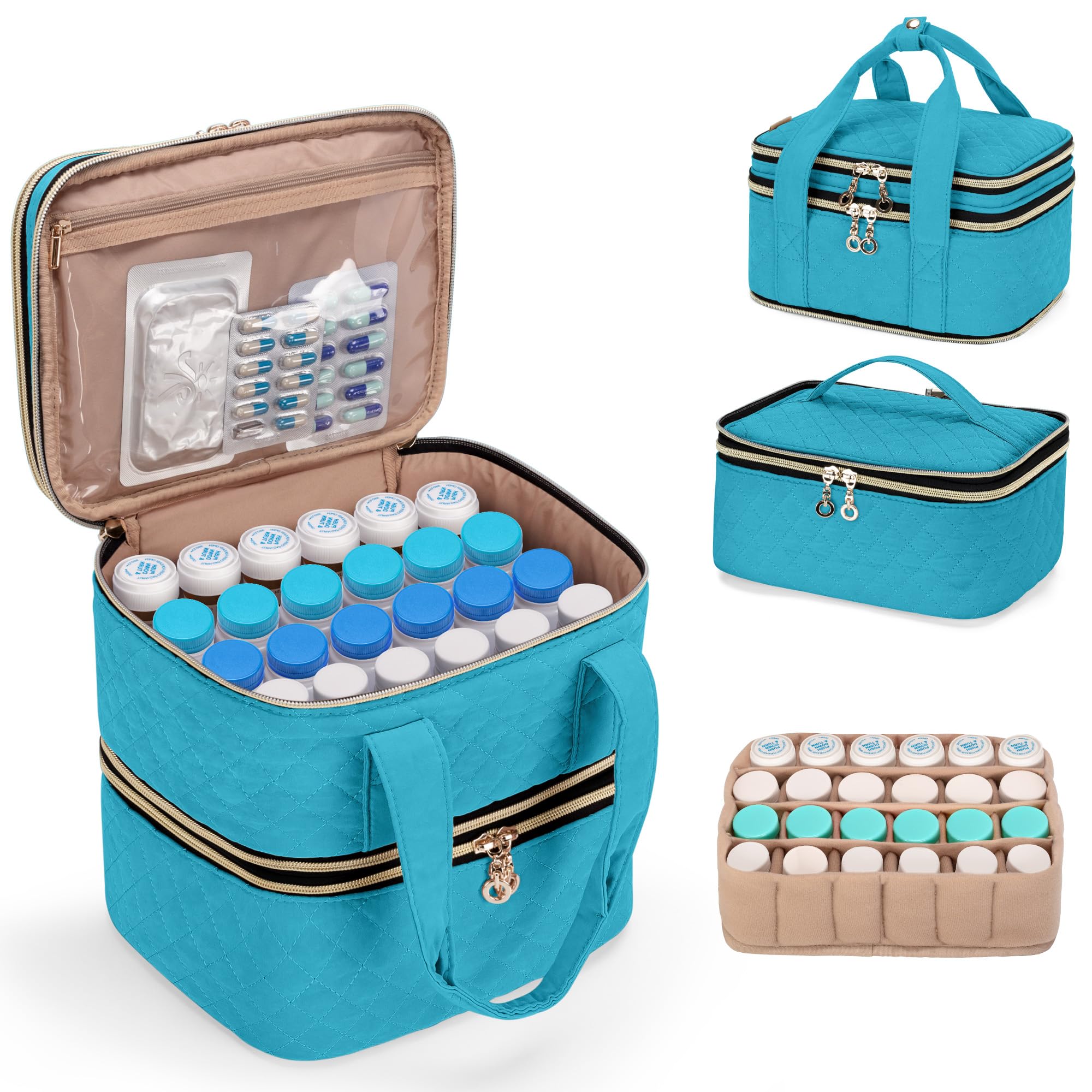 Amazon.com: YARWO Pill Bottles Organizer Empty, Upgraded 3 Layers ...