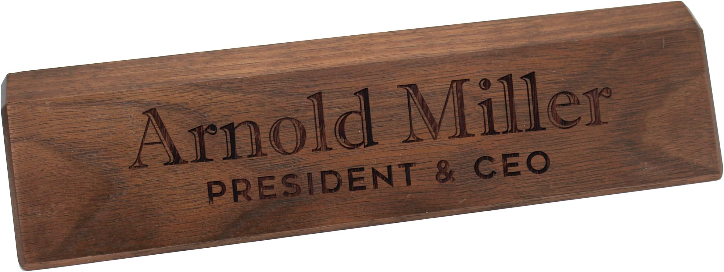 Amazon.com: Personalized Desk Wedge Name Plate - Custom Engraved ...