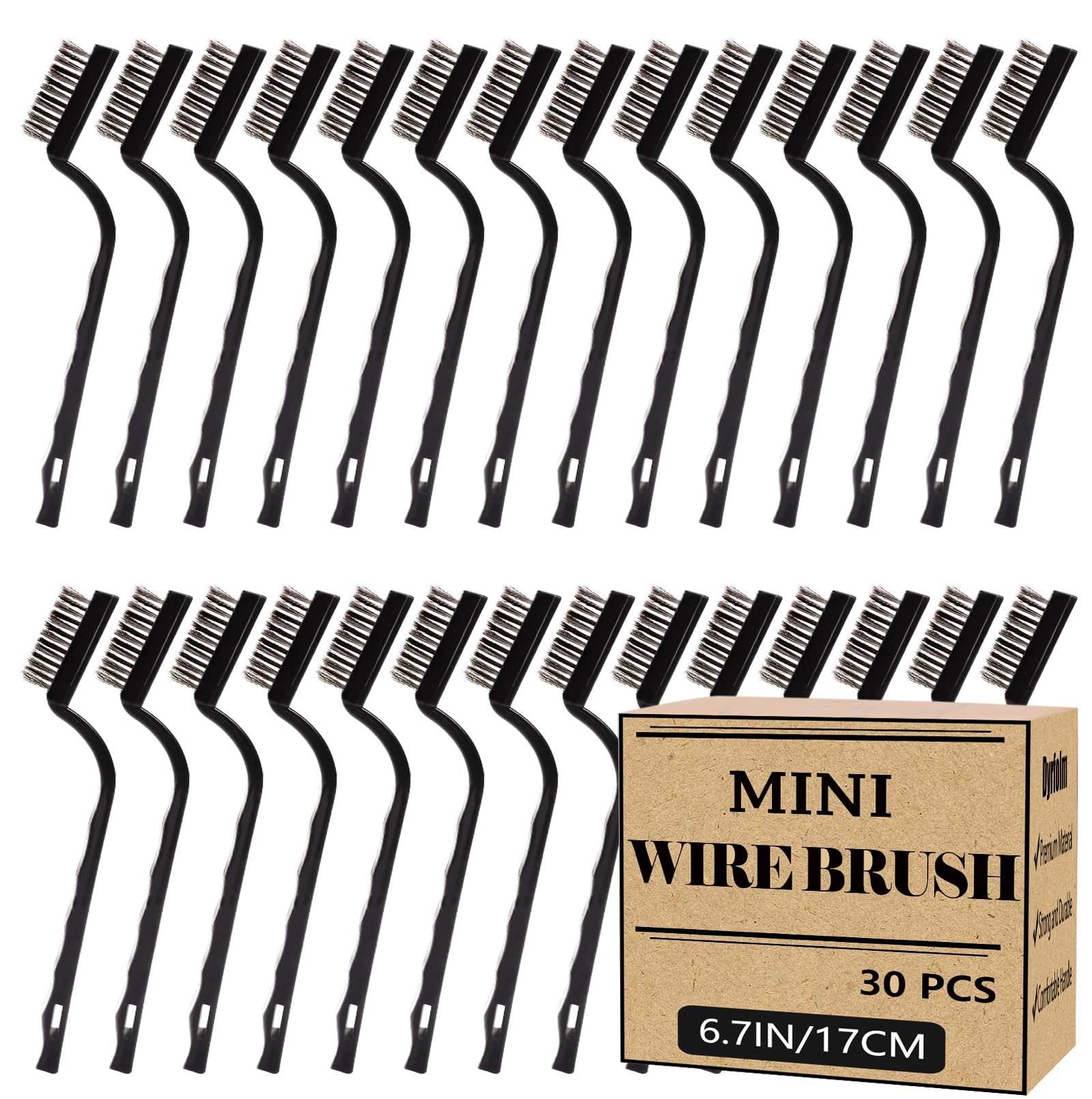 Snapklik.com : Dyrfolm 30 Mini Wire Brushes, Stainless Steel, Curved ...