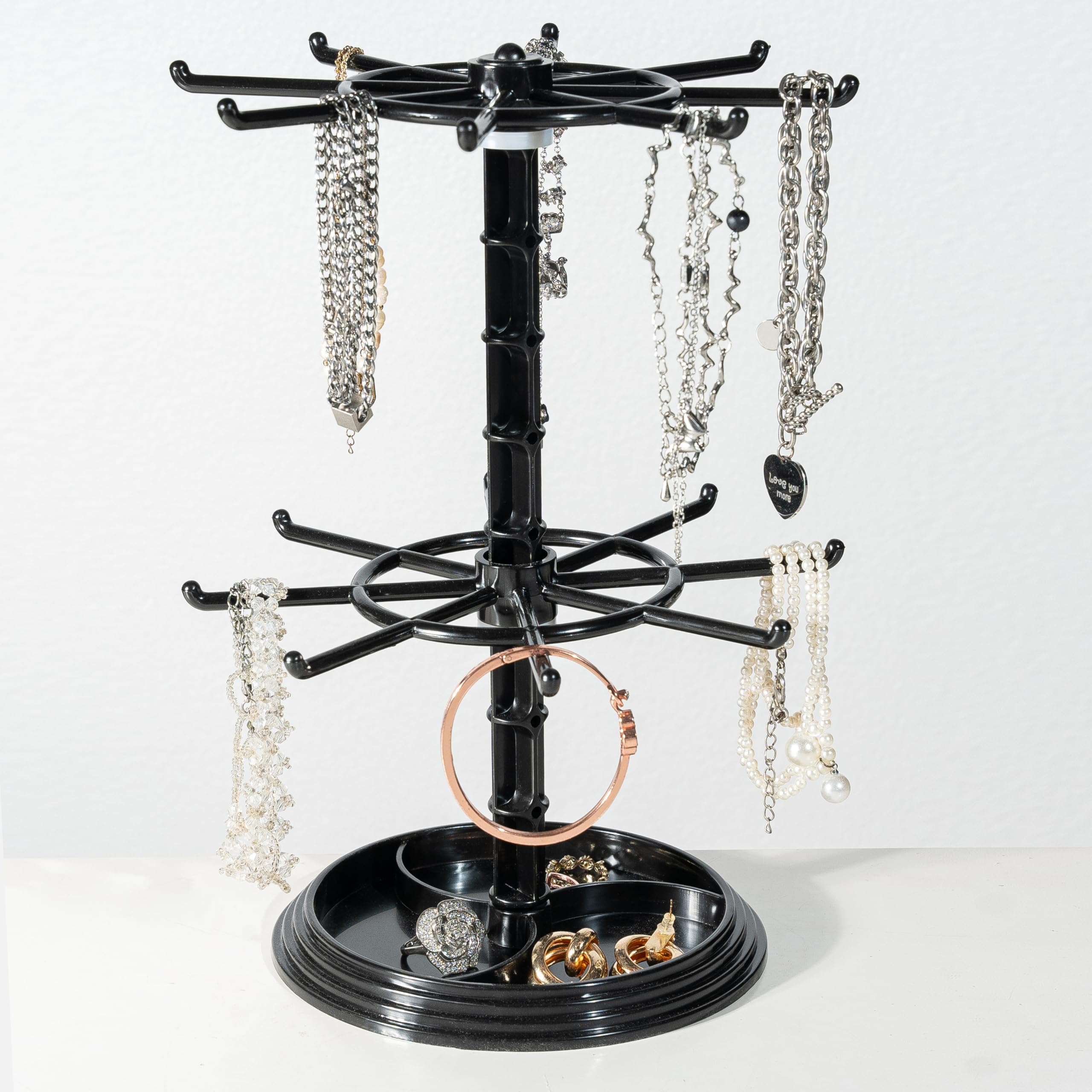 Amazon.com: Barydat 2 Pcs Rotating Jewelry Display Stand, Black Metal ...