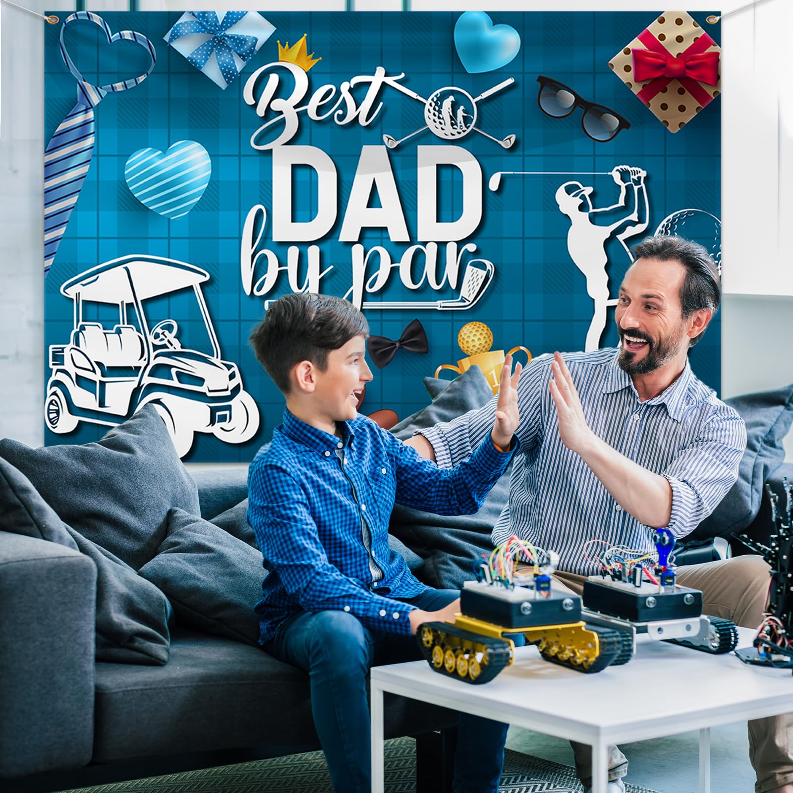 Snapklik.com : Happy Fathers Day Backdrop Happy Fathers Day Banner Blue ...
