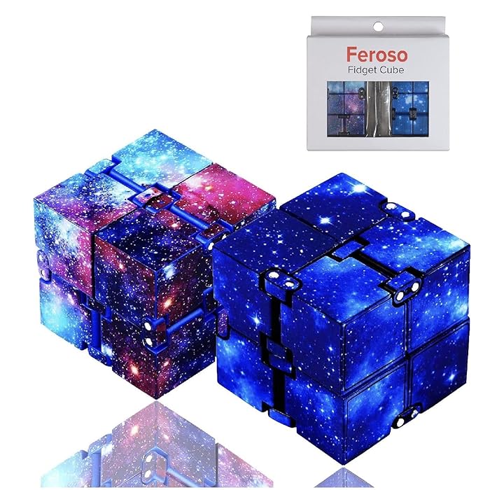 Buy 2 Pack Galaxy Infinity Cube Fidget Toy Silent Fidget Cube Fidget ...