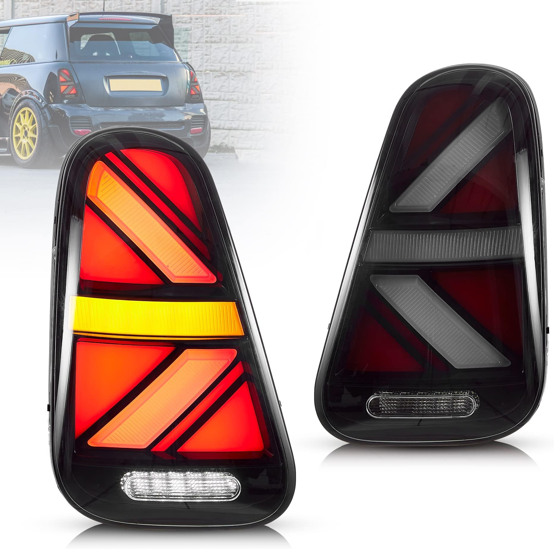 Amazon.com: VLAND LED Tail Lights Compatible For [ 2001-2006 BMW Mini ...