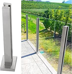 Amazon.com: HONGKEFIT Stainless Steel Square Glass Railing Post/Clamp ...