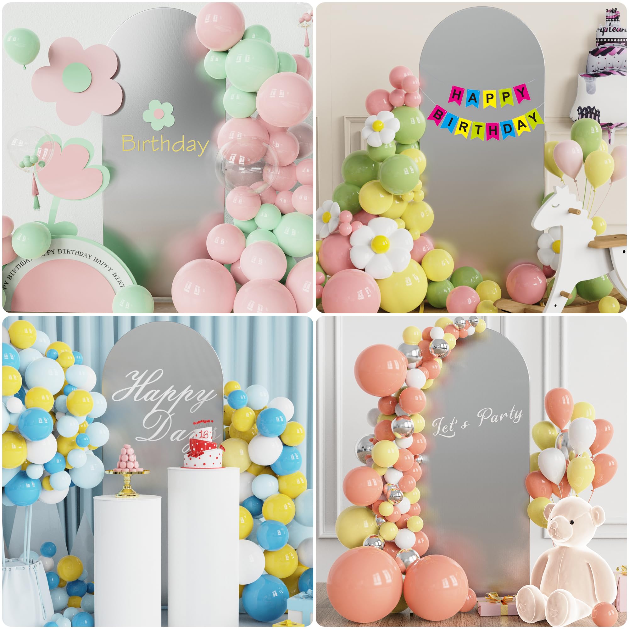 Snapklik.com : 4FT Wedding Arch Cover Silver 2-Sided Spandex Fitted ...
