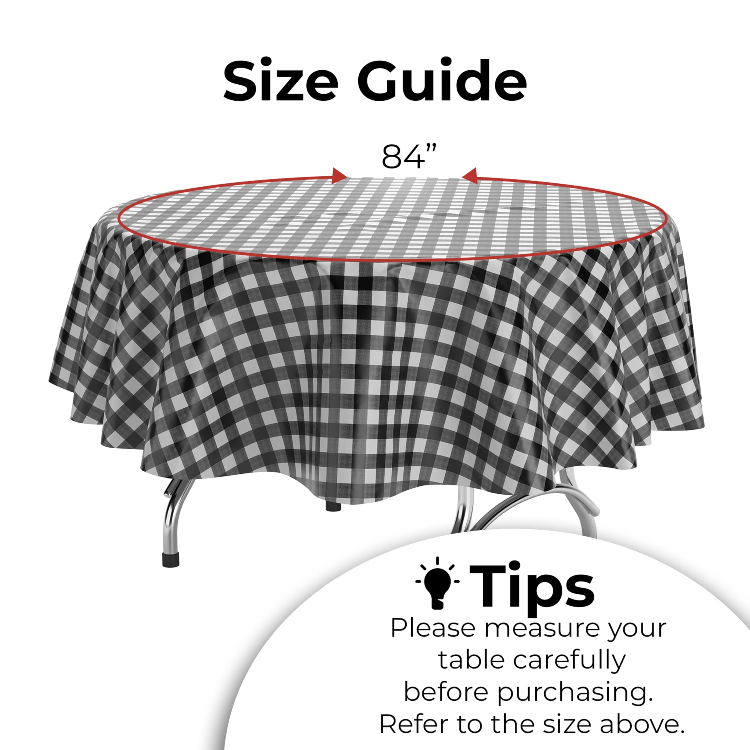 Snapklik.com : Picnic Table Cover - 12 Pack Premium Round Plastic ...
