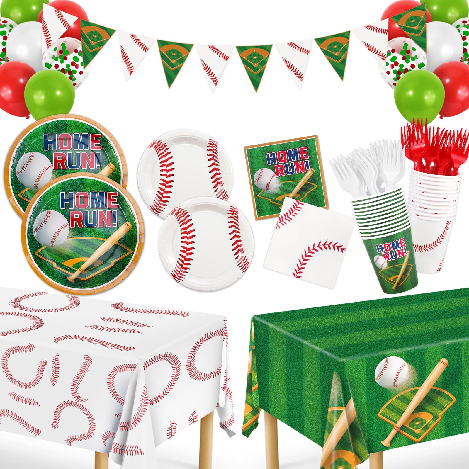 Amazon.com: Baseball Party Decorations for 24 - Baseball Party Supplies ...