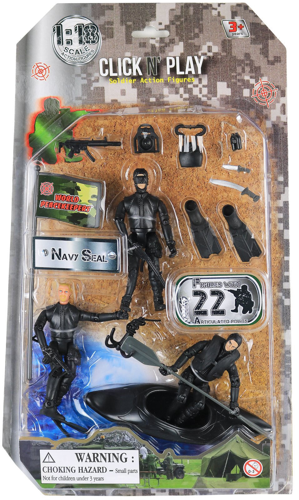 Buy Click n’ Play Military Navy Seal Action Figure 20 Piece Play Set ...