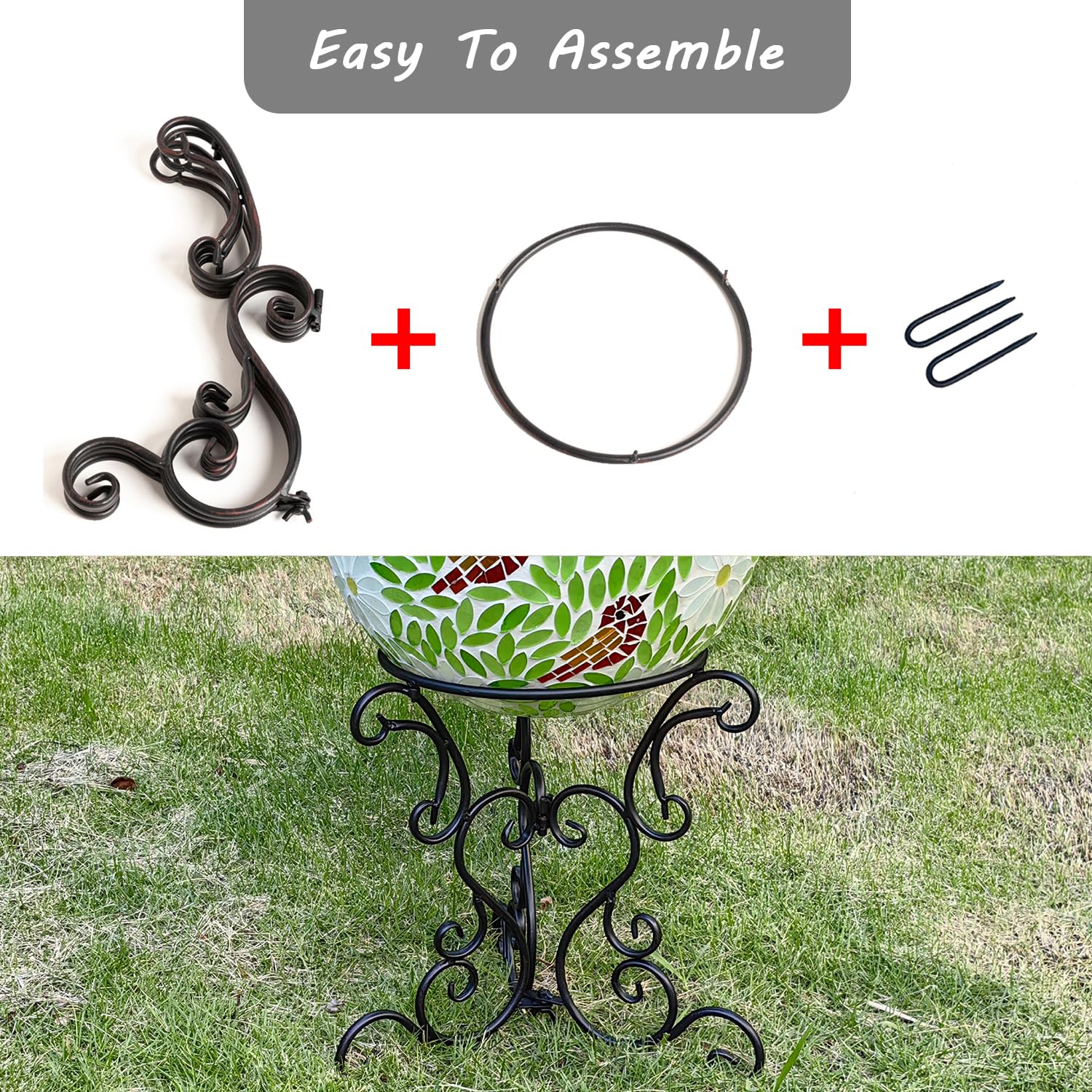 9 Metal Gazing Ball Stand Scroll Gazing Globe Stand