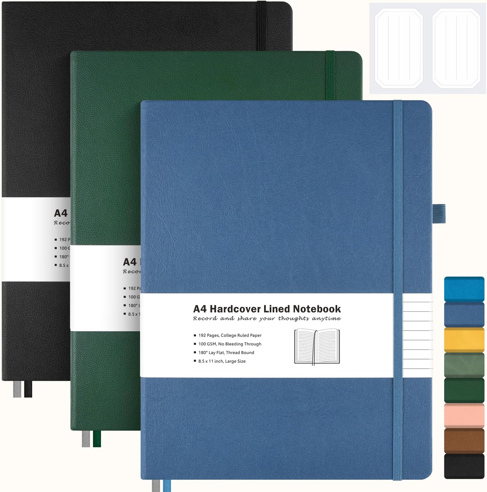 Amazon.com : SATINIOR 5 Pack A4 Notebooks large Journal 360 Pages ...