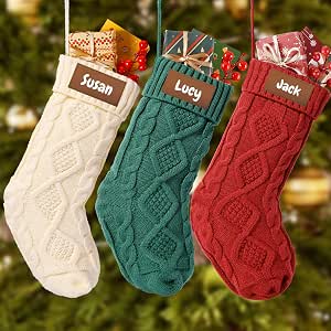 Amazon.com: Bemaystar Personalized Christmas Stockings with Names- 18 ...