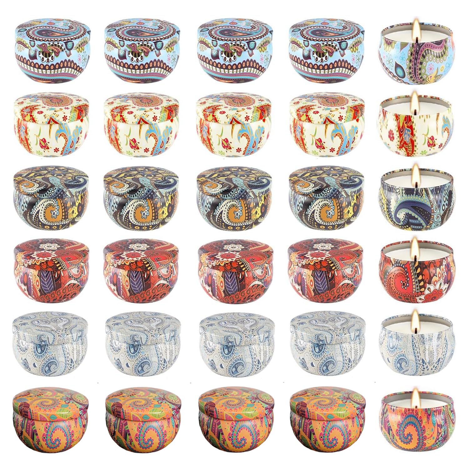 Amazon.com: Phinicco Candle Tins for Candle Making 24 Pcs 2.5 OZ Empty ...