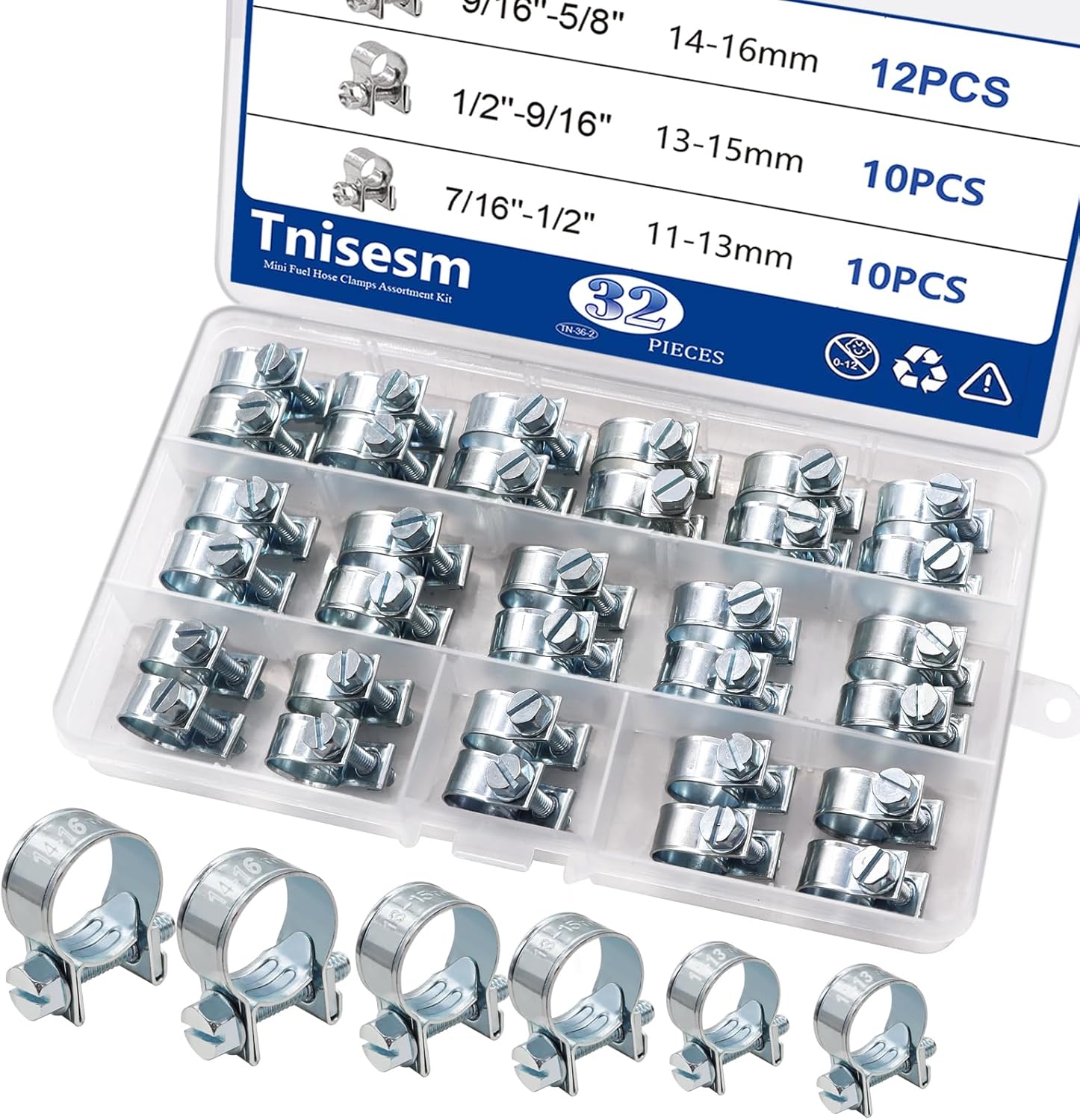 Amazon.com: Tnisesm 32Pcs 1/4" 5/16" 3/8" Fuel Injection Gas Line Hose ...