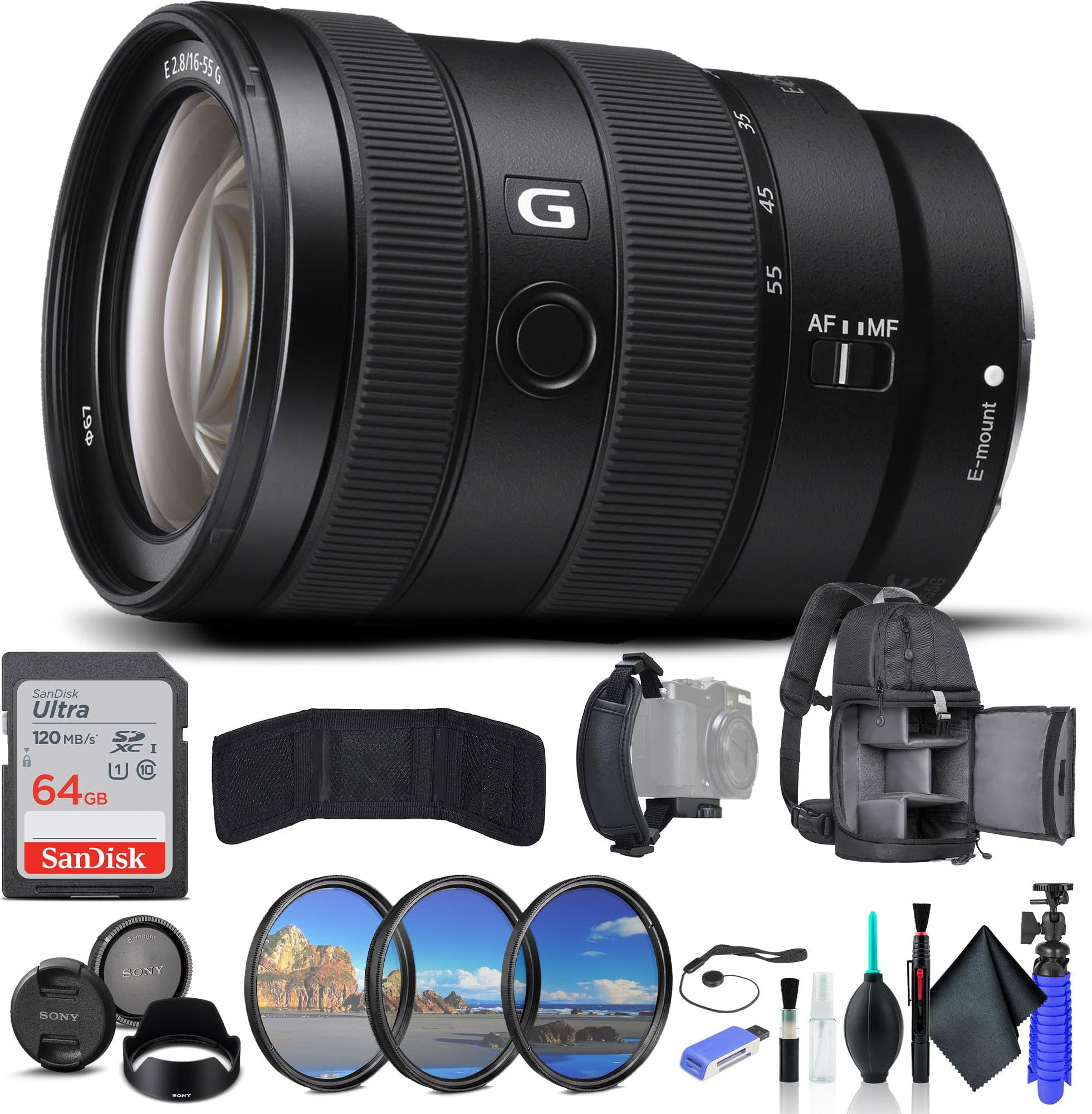 Amazon.com : Sony FE 24-105mm f/4 G OSS Lens SEL24105G/2, Filter Kit ...