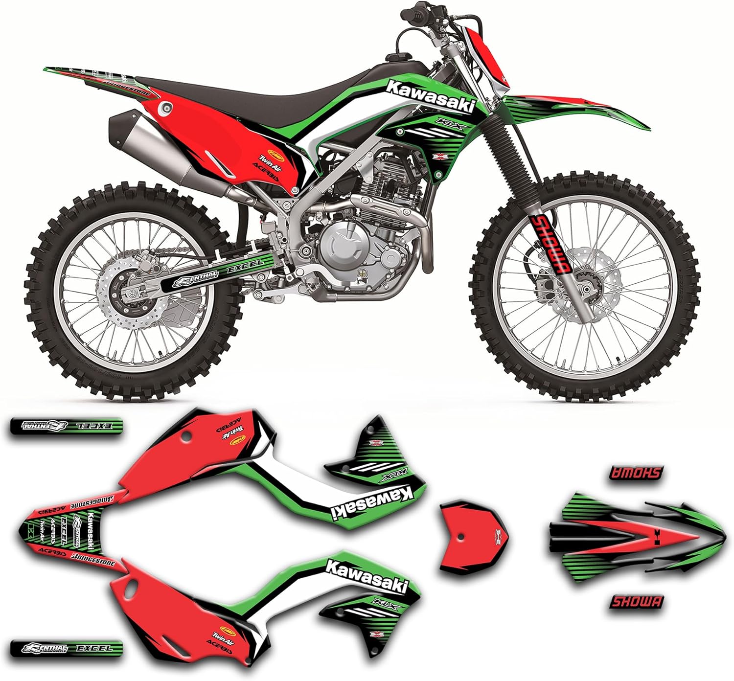 Amazon.com: Kungfu Graphics Custom Decal Kit for Kawasaki KLX230R KLX ...