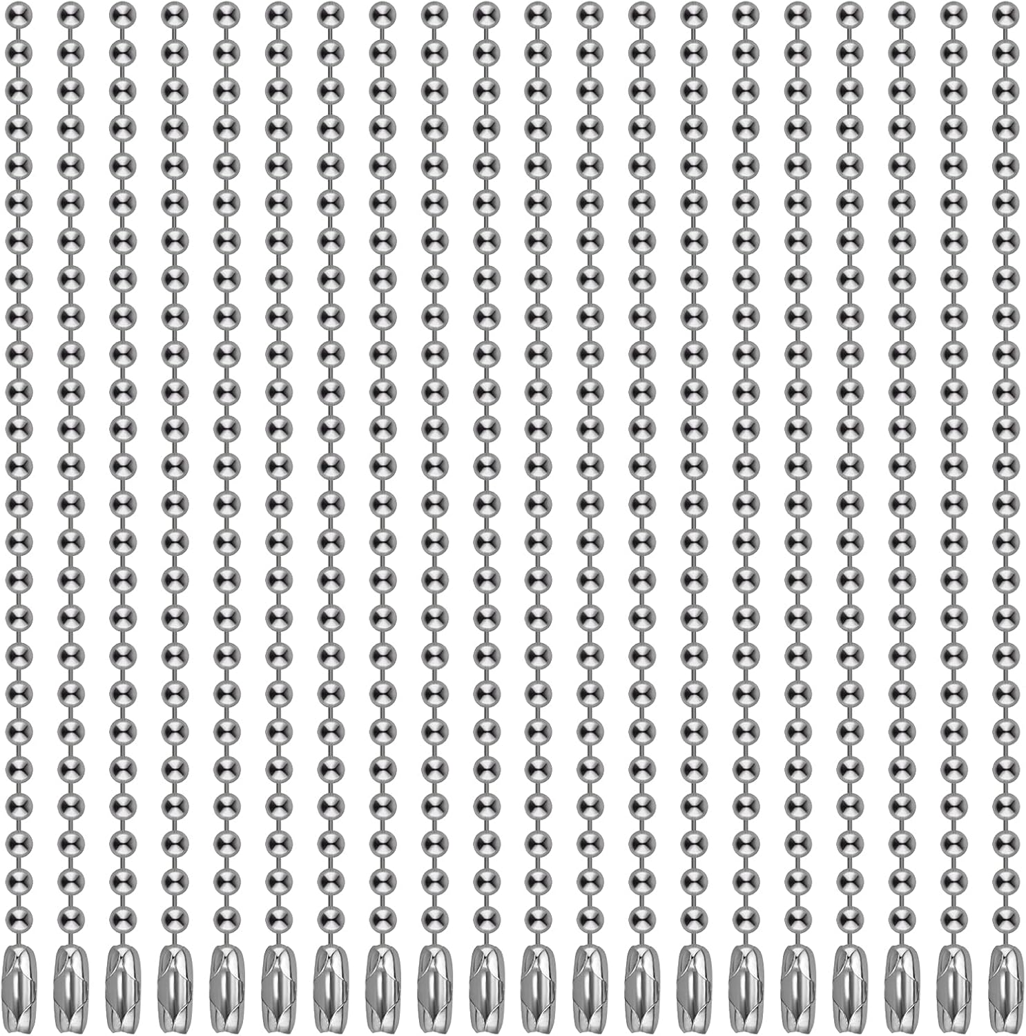 Amazon.com: SUMERSHA 200 Pieces Ball Bead Chain 4 Inch Adjustable Metal ...