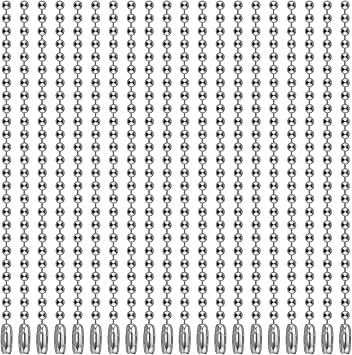 Amazon.com: SUMERSHA 200 Pieces Ball Bead Chain 4 Inch Adjustable Metal ...