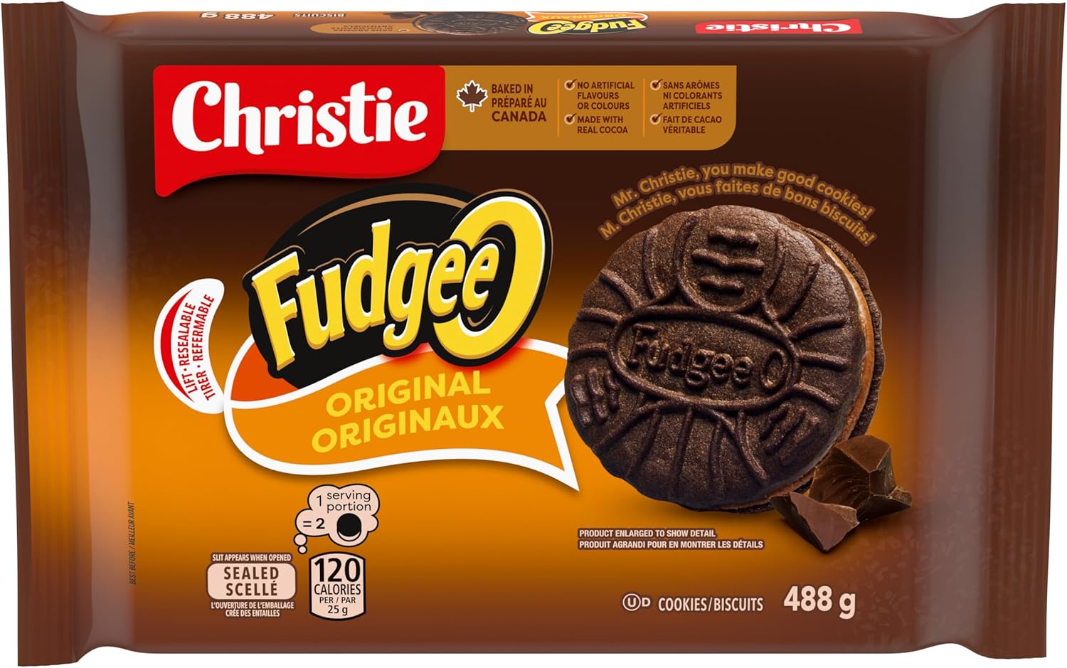 Fudgee-O Chocolatey Creme Filled Sandwich Cookies 488 g : Amazon.ca ...