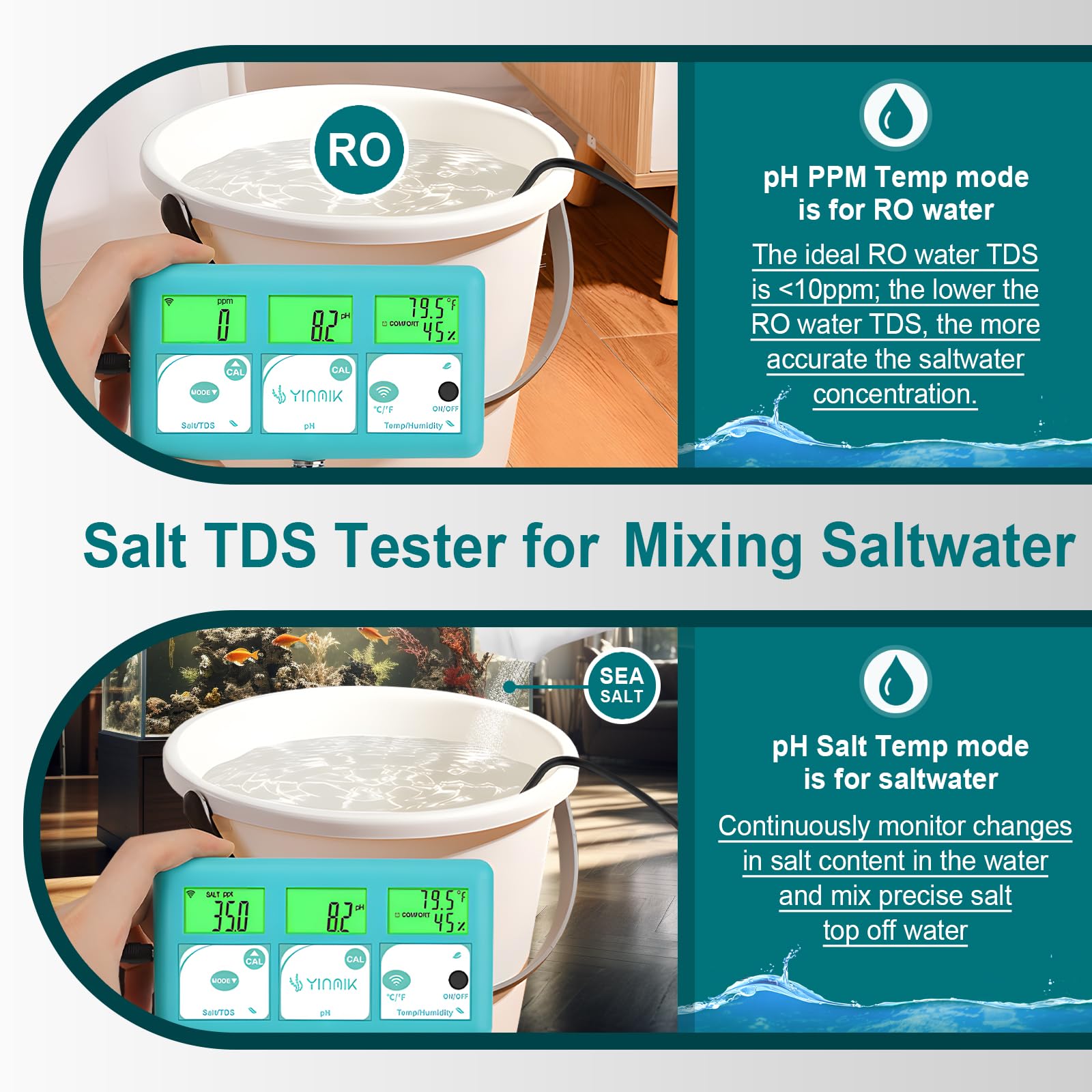 Snapklik.com : Aquarium pH Salinity Monitor, Smart pH Salt Meter ...
