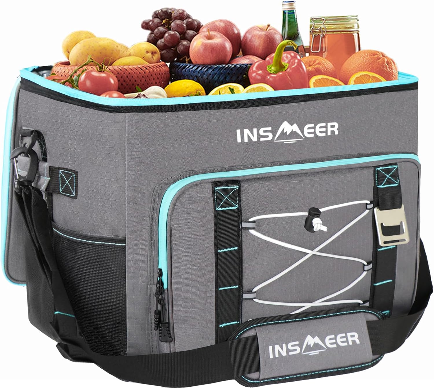 INSMEER Cooler Bag 90 Cans/55L, Insulated Soft Sided Cooler with ...