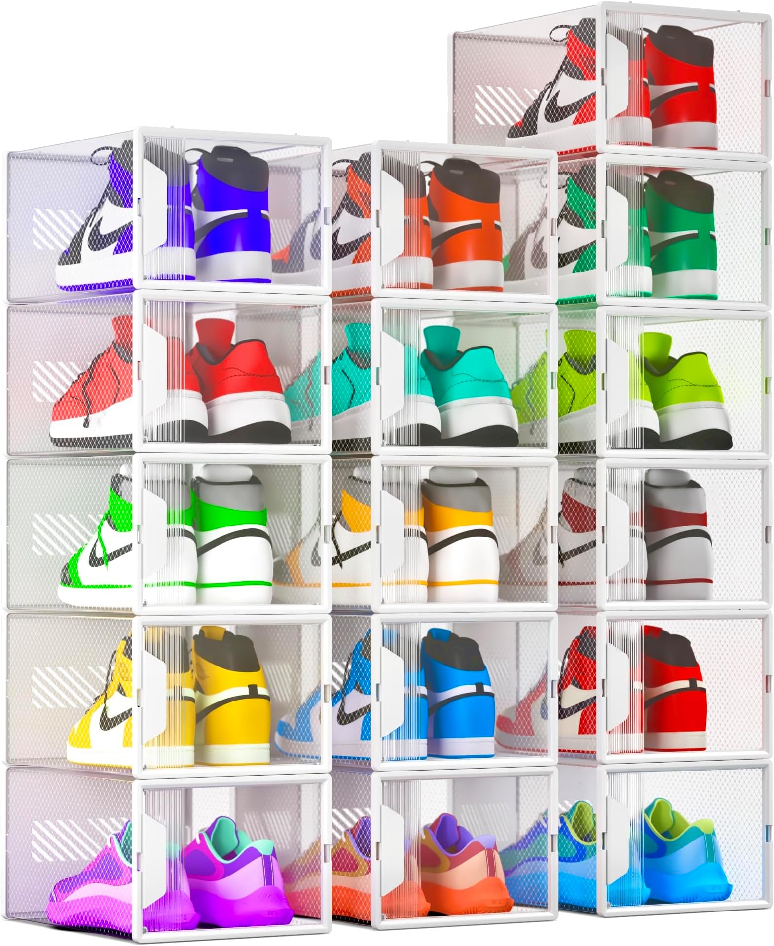 Unique Impression 8 Pack Shoe Storage Box - Clear Stackable Boxes ...
