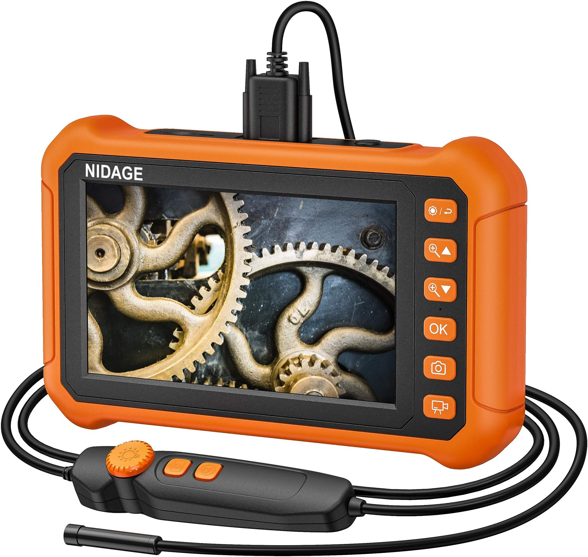 Amazon.com: NIDAGE 7'' IPS Screen Borescope 5.0MP Endoscope Camera with ...