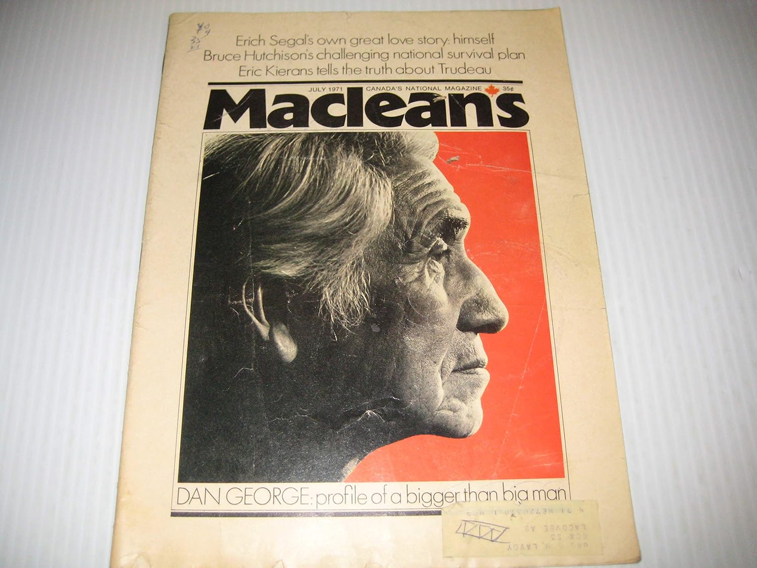 Maclean's - Canada's National Magazine, July 1971 - Chief Dan George ...