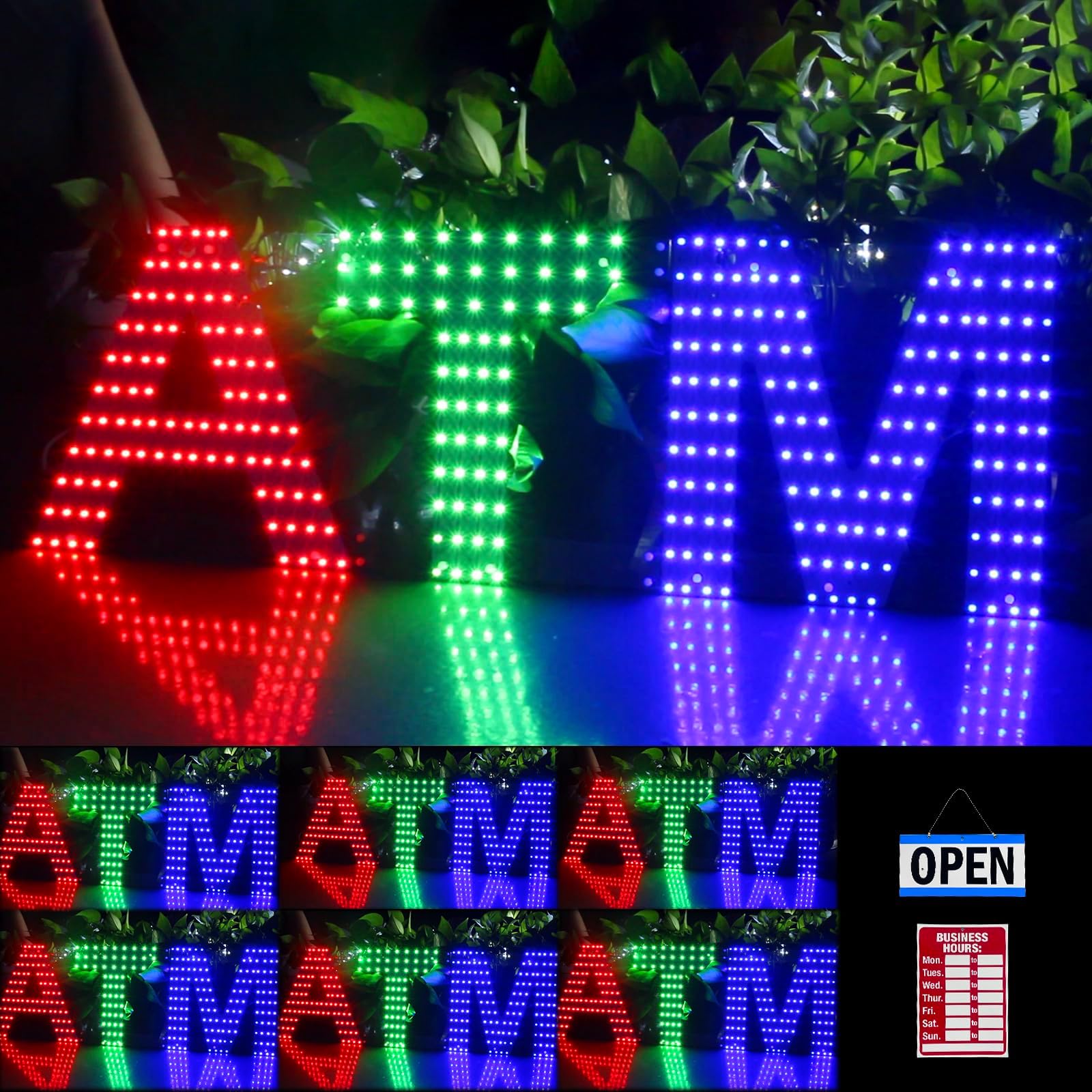 Amazon.com : Boshen Led ATM Signs Decor for Bank Business Mart Shop ...