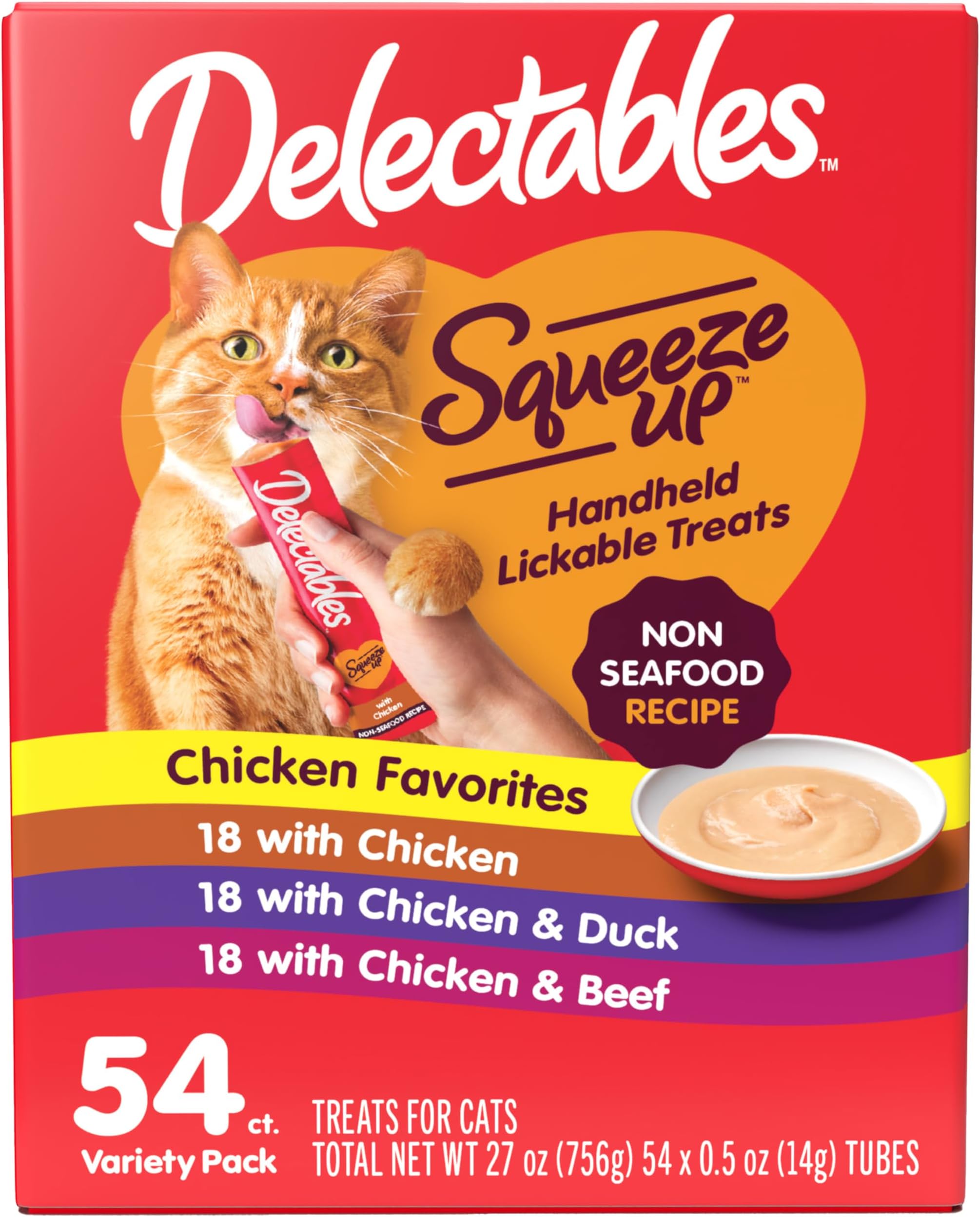 Hartz Delectables Squeeze Up Non Seafood Variety Interactive Lickable ...