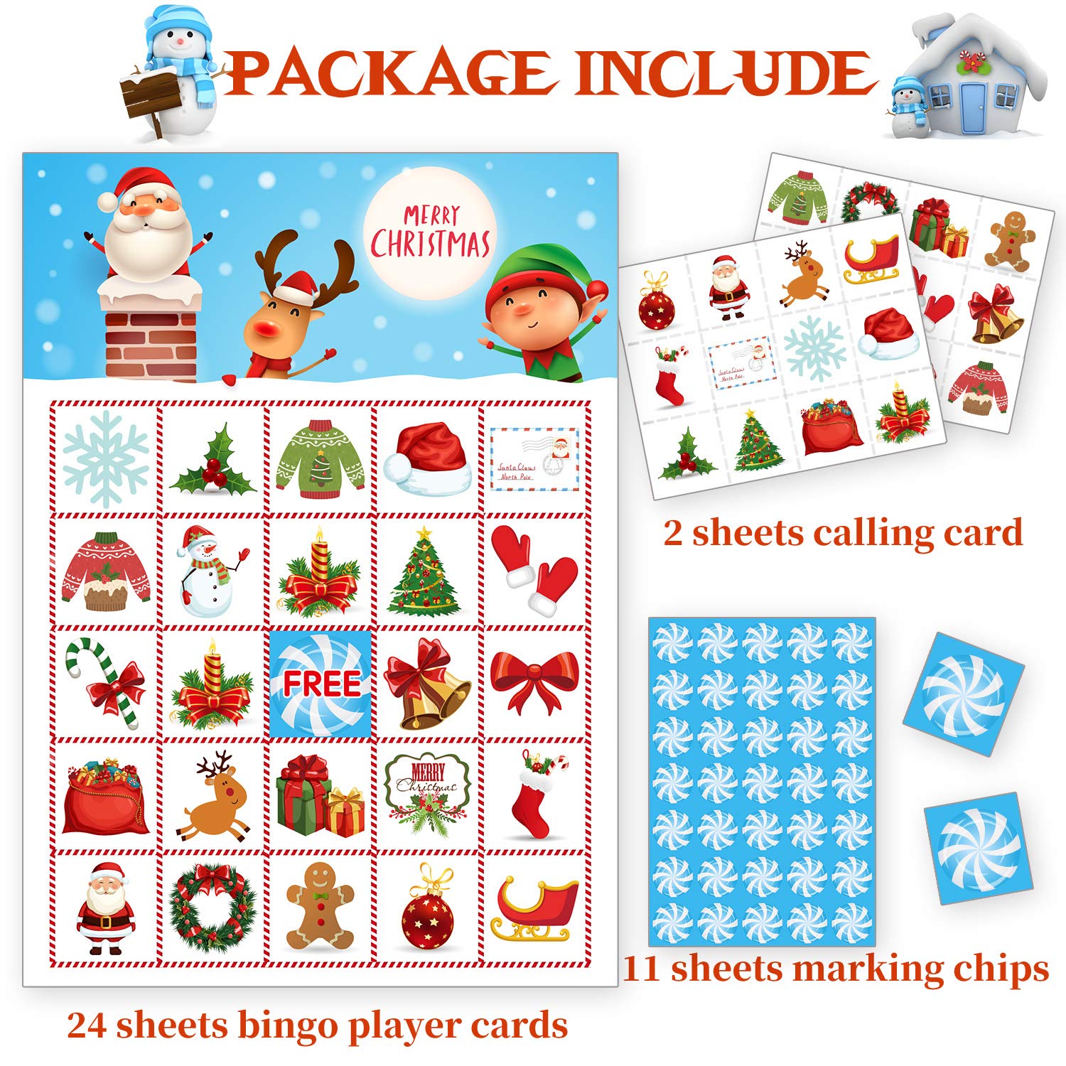 Snapklik.com : Christmas Bingo For Kids Christmas Bingo Game For Large ...
