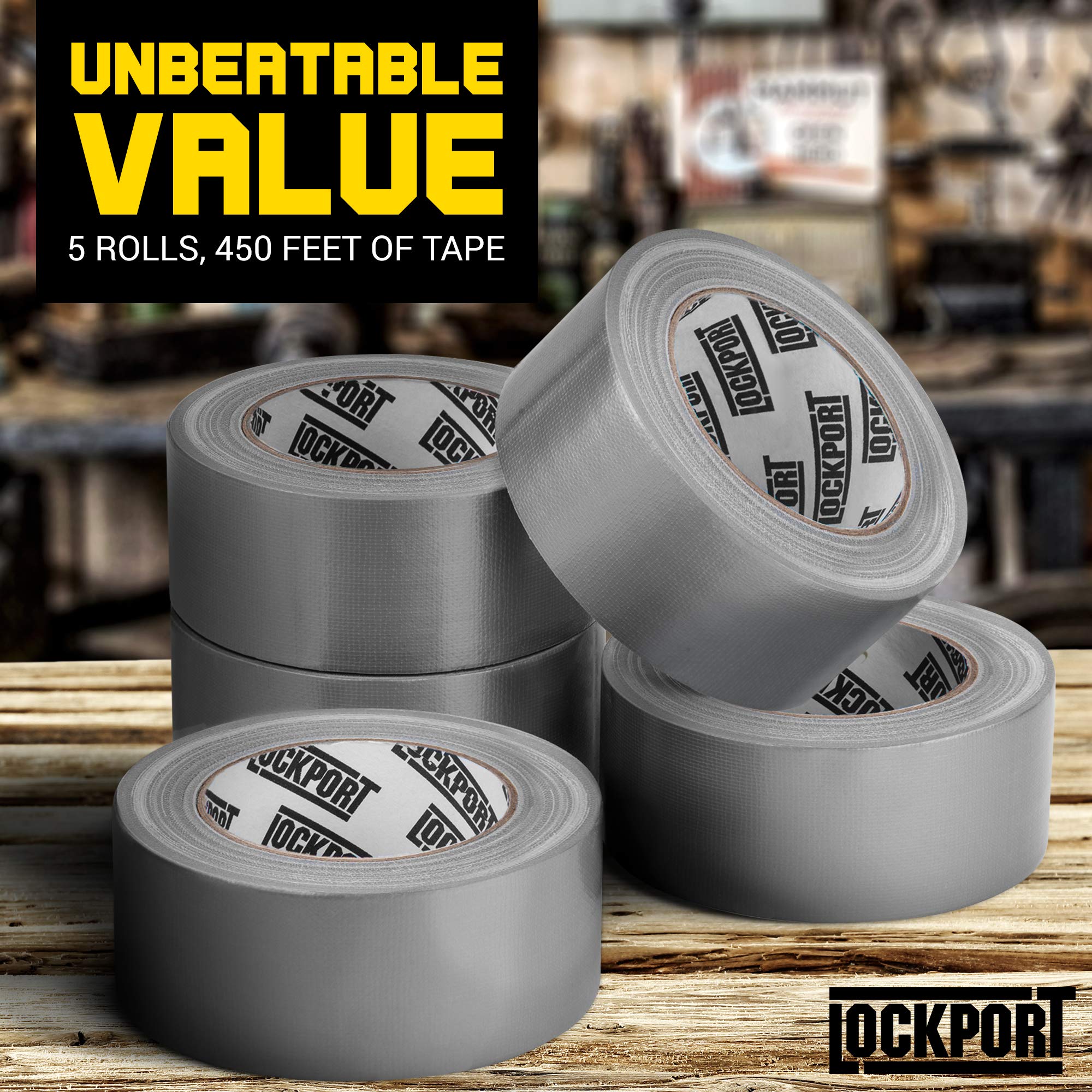 Buy Duct Tape Heavy Duty - 5 Roll Multi Pack - Silver 90 Feet x 2 Inch ...