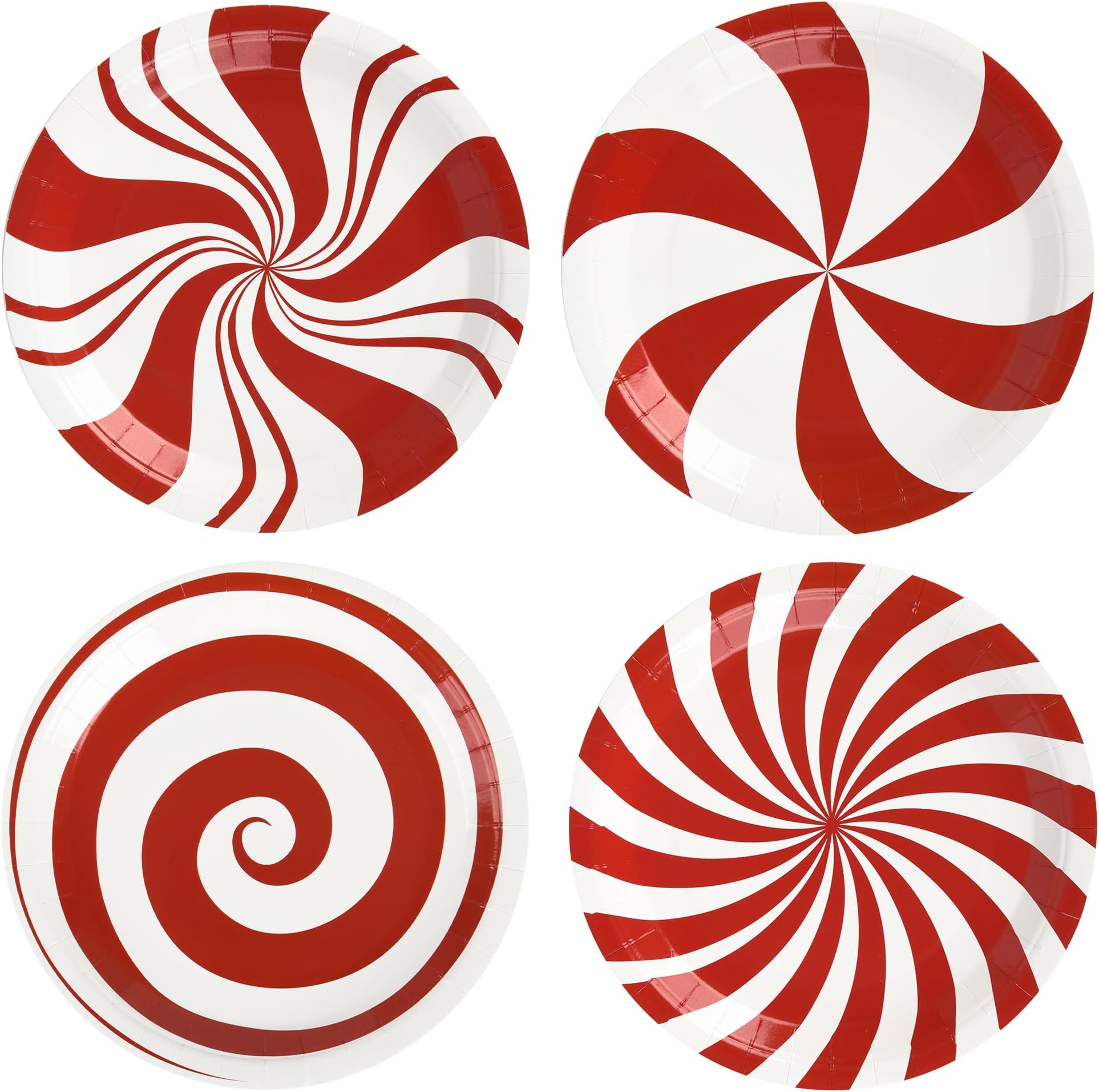 Amazon.com: AimFun 48Pcs Christmas Candy Party Plates Peppermint Paper ...